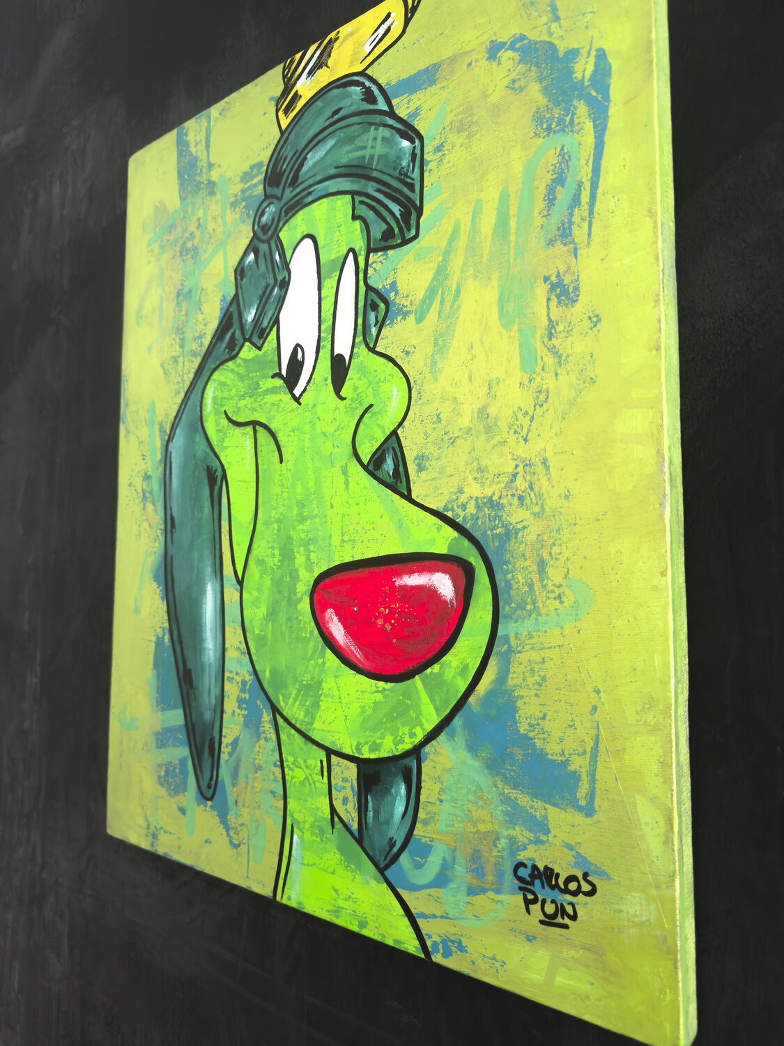 the green dog k9 marvins dog by Carlos Pun (2025) : Painting Acrylic on ...