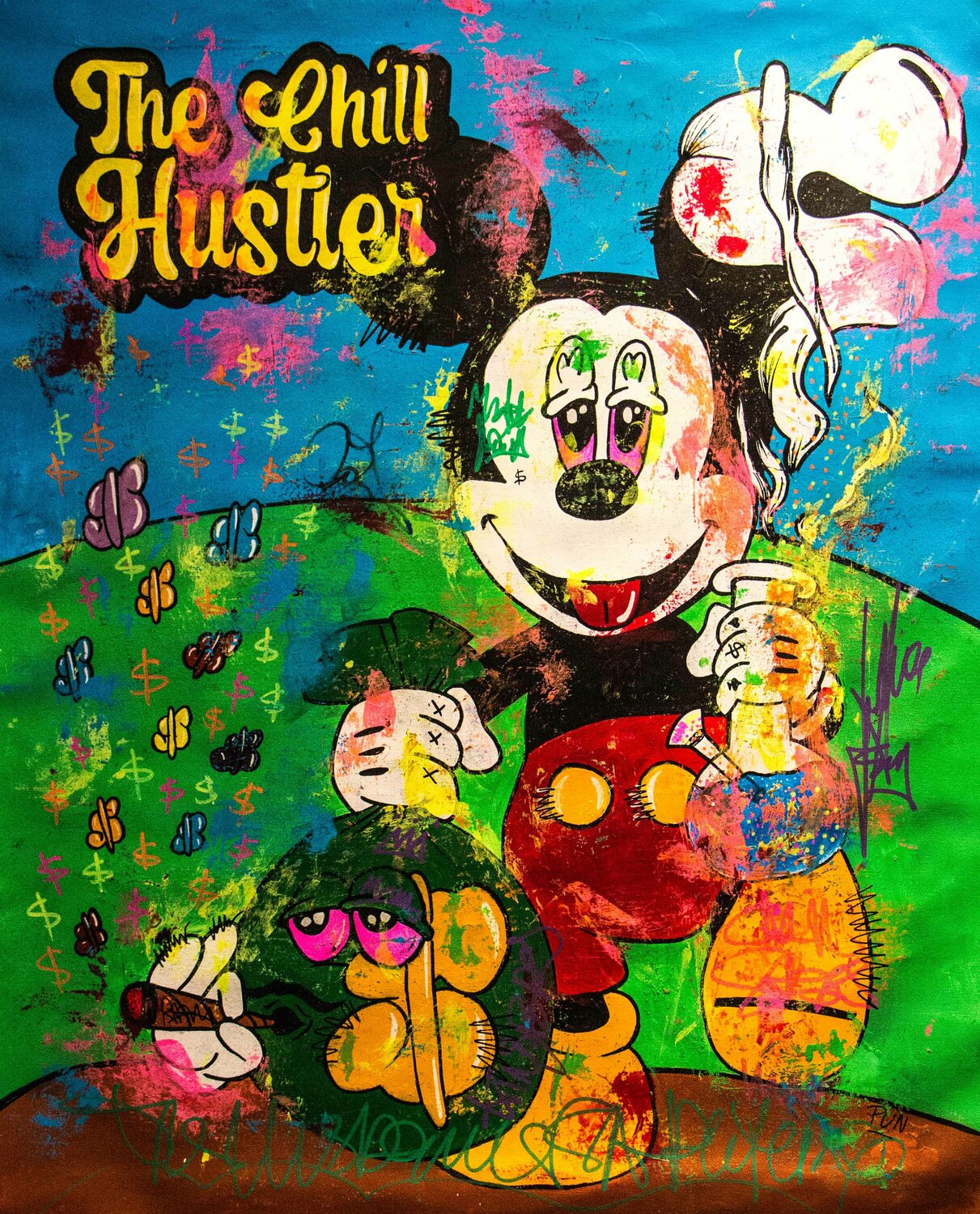The Chill Hustler ft. Mickey Mouse by Carlos Pun (2021) : Painting ...