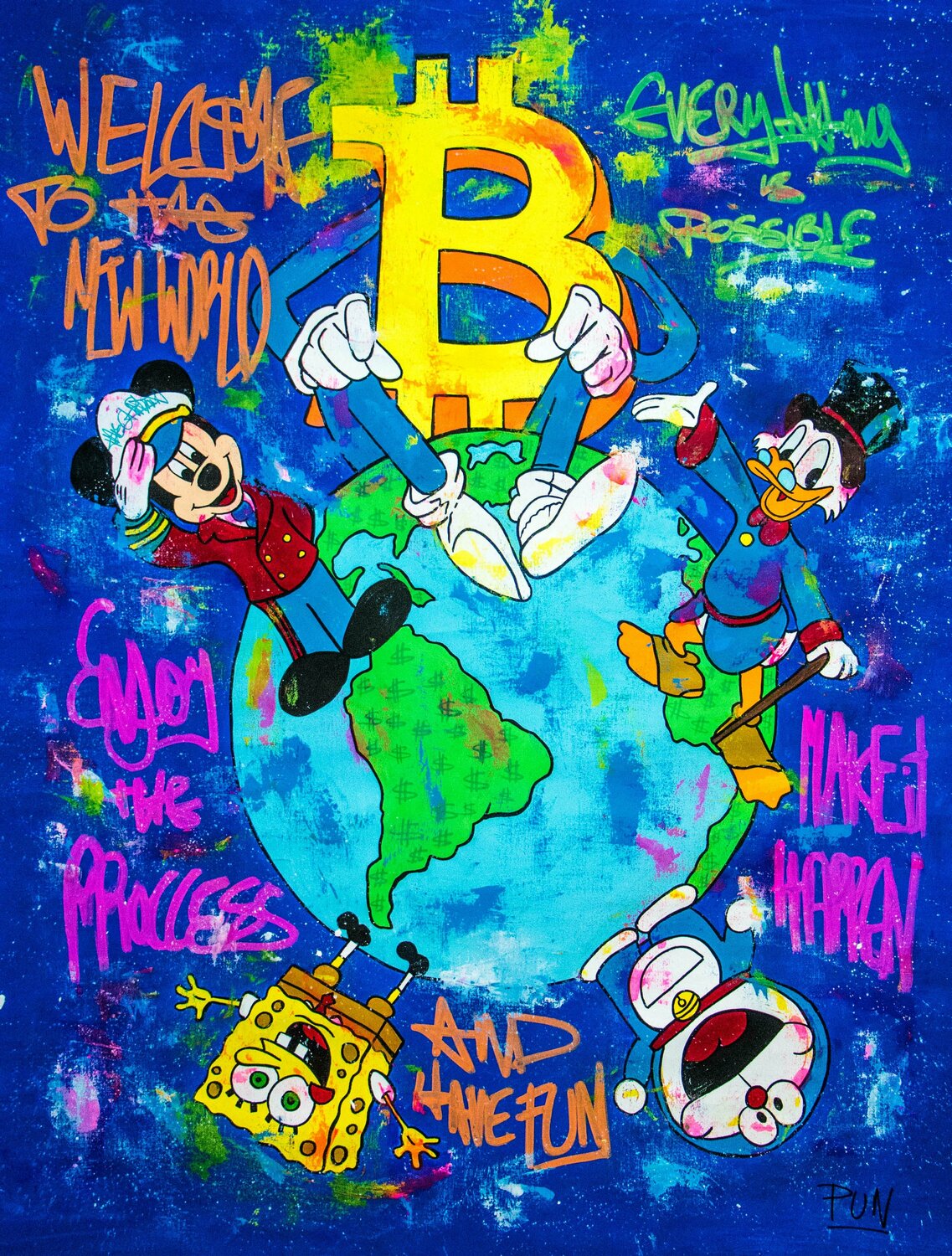 The New World ft. Bitcoin , Mickey , Scrooge , Bob Sponge, Doraemon by ...