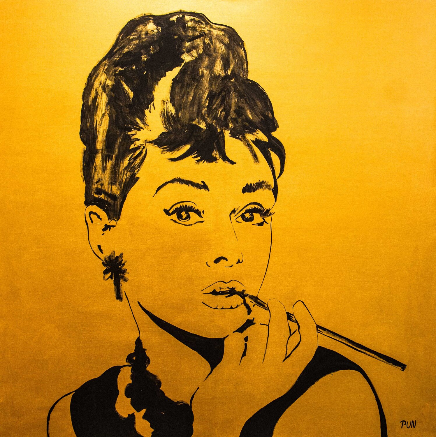 Audry Hepburn Portrait N*2 by Carlos Pun (2022) : Painting Acrylic, Ink ...