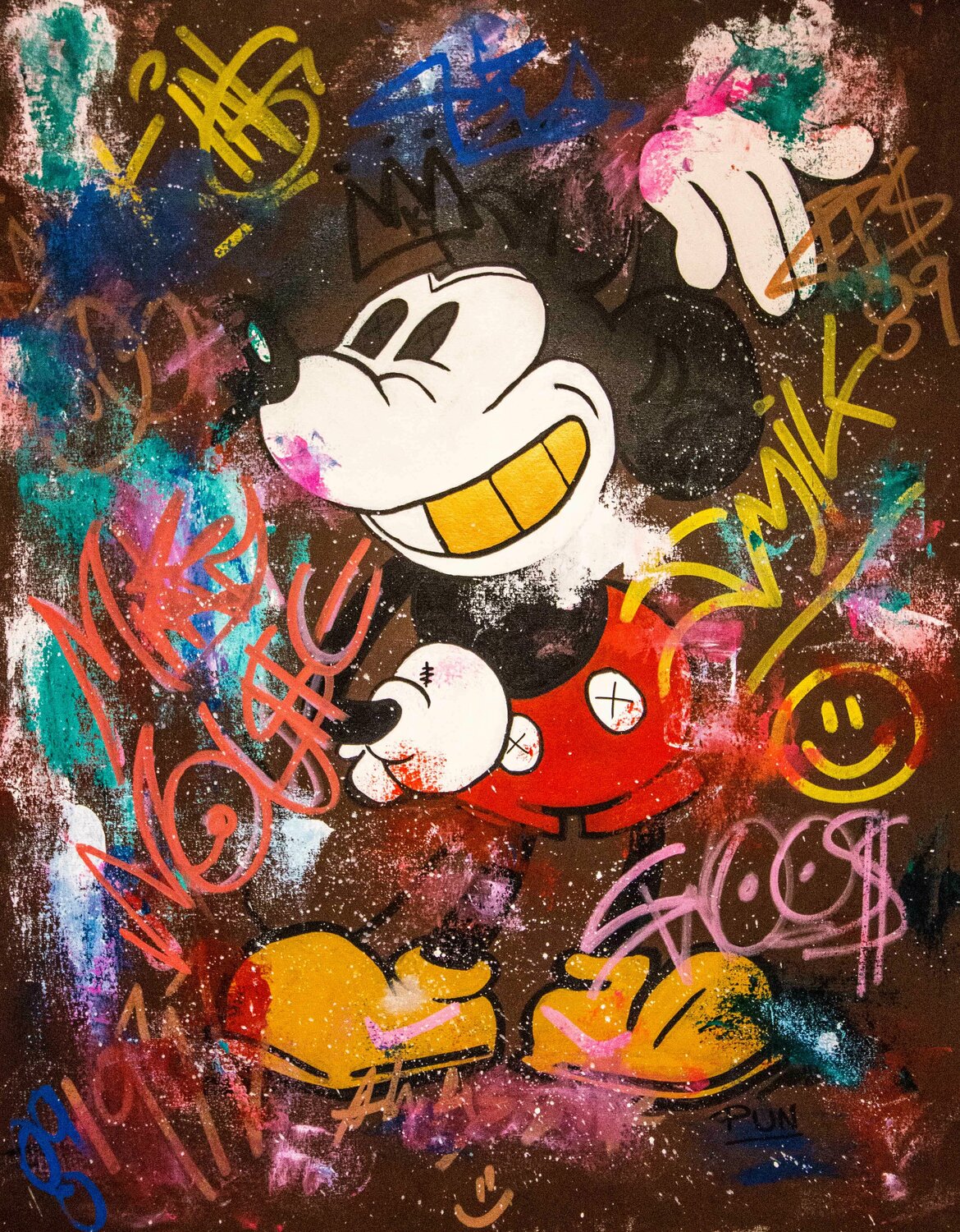 Old Mickey Mouse Salute by Carlos Pun (2019) : Painting Acrylic on ...