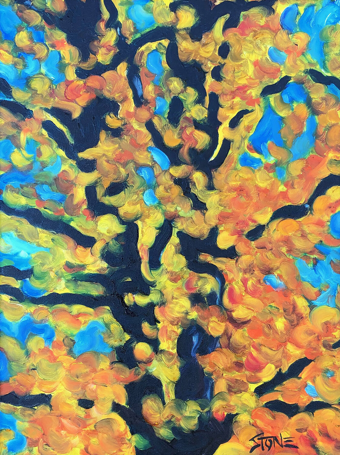 Tree Blaze by Bill Stone (2003) : Painting Oil on Canvas - Singulart