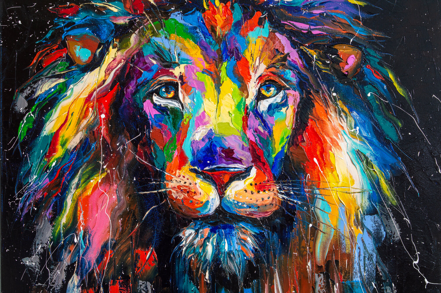 Colorful Lion Majesty von Liubov Kuptsova (2024): Malerei Öl auf ...