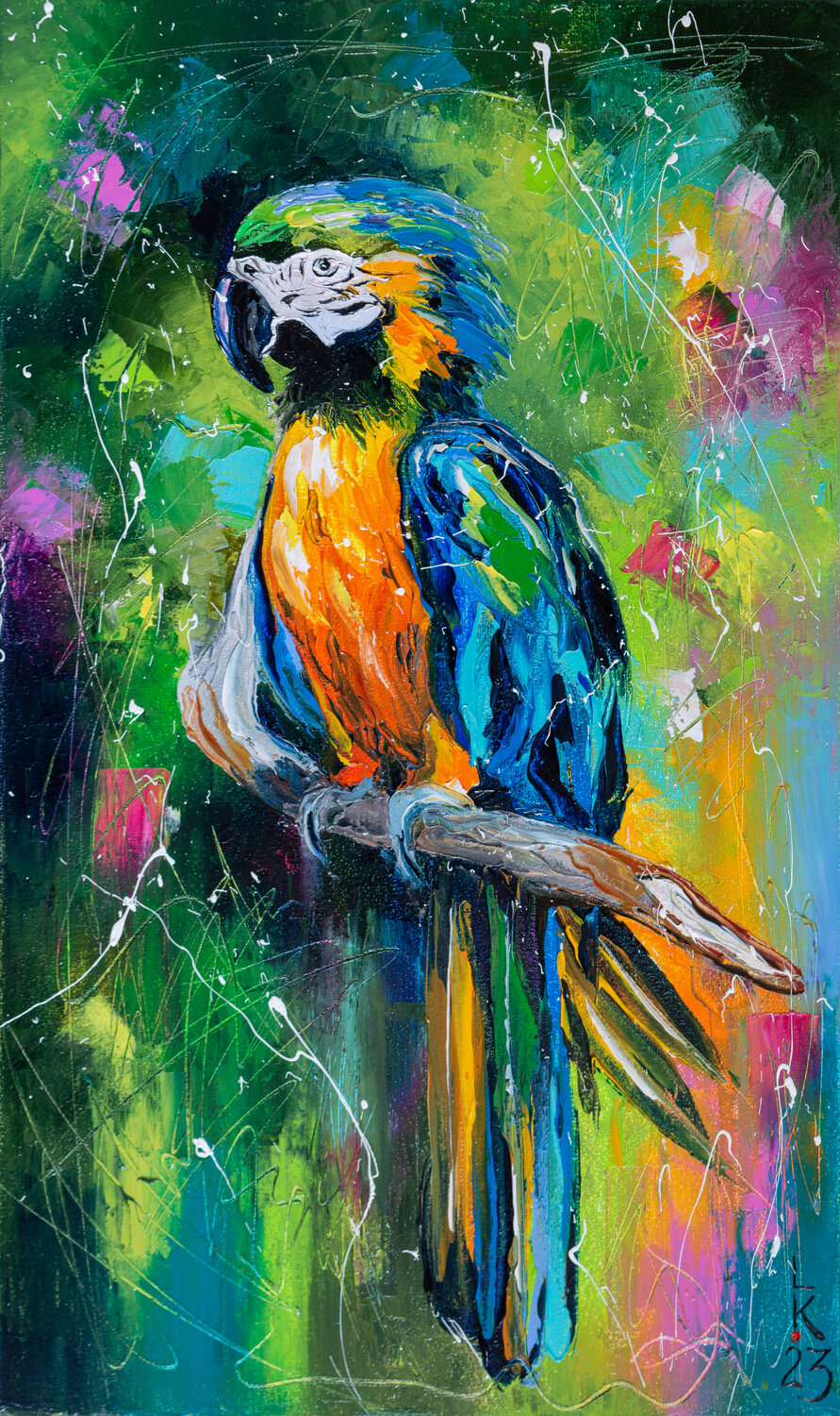 Abstract Parrot Painting