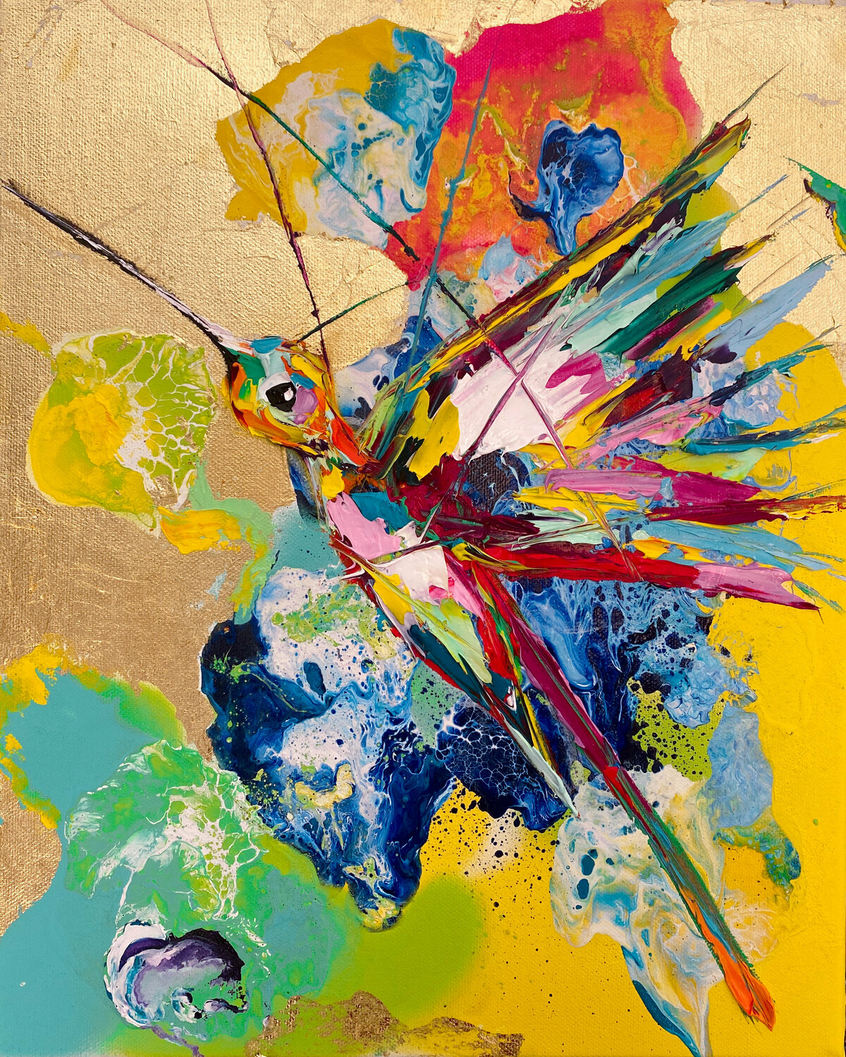 Linarite by Lina Redford (2022) : Painting Acrylic, Oil on Canvas ...