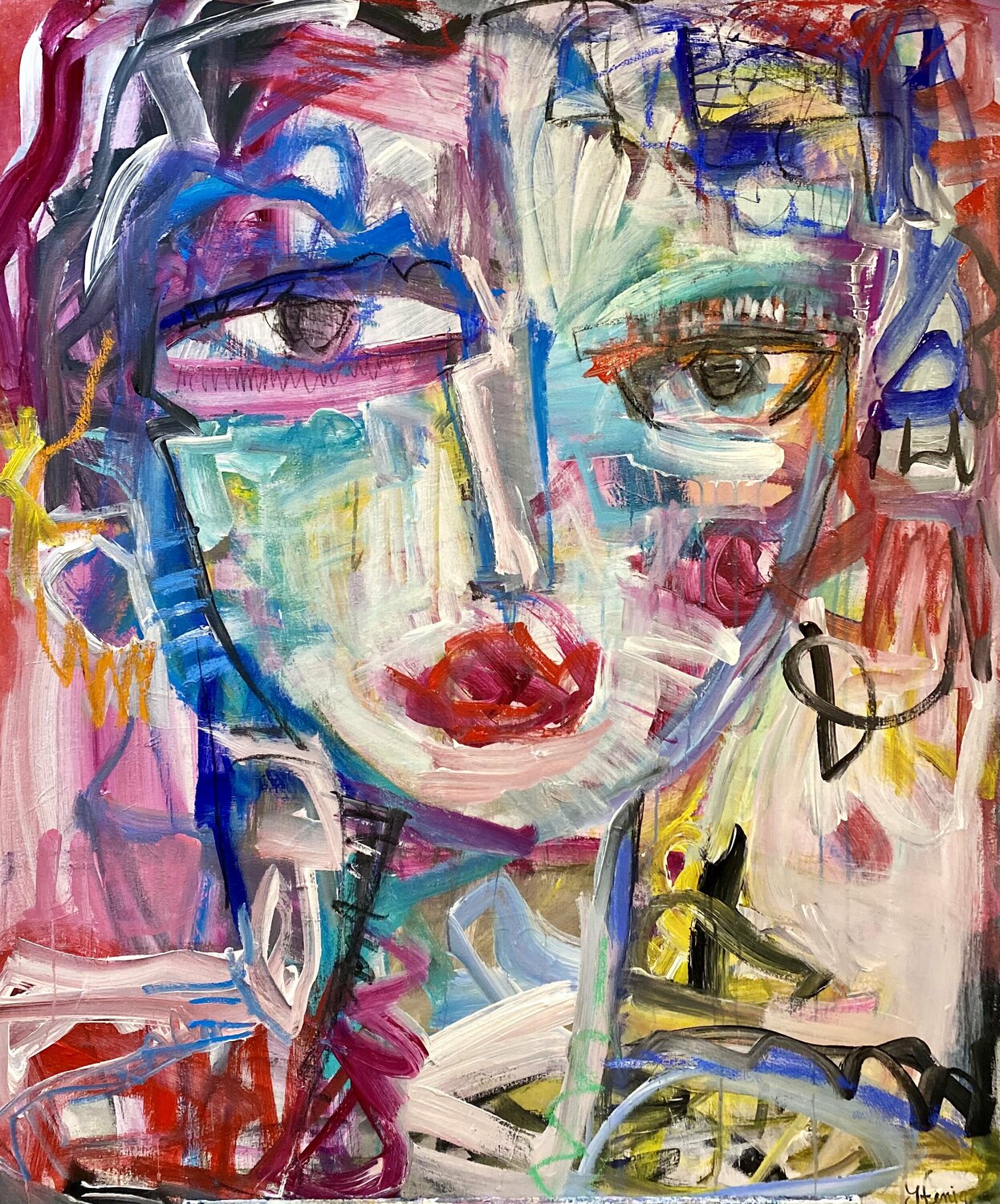 Te vuelvo a ver von Giselle Fenig (2021): Malerei Acryl, Pastell auf ...