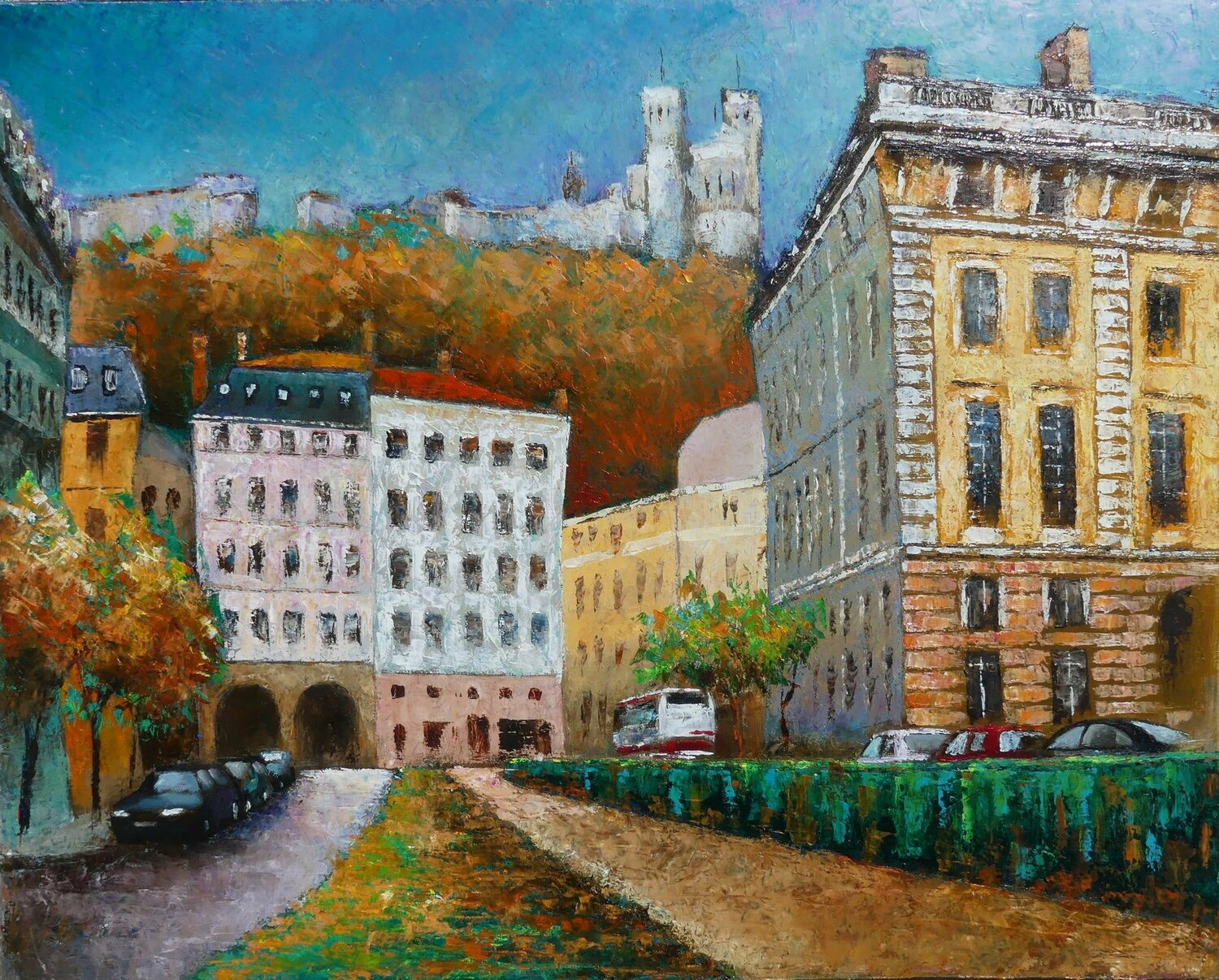 Quartier Saint Jean à Lyon by Alain Briant (2020) : Painting Oil on ...