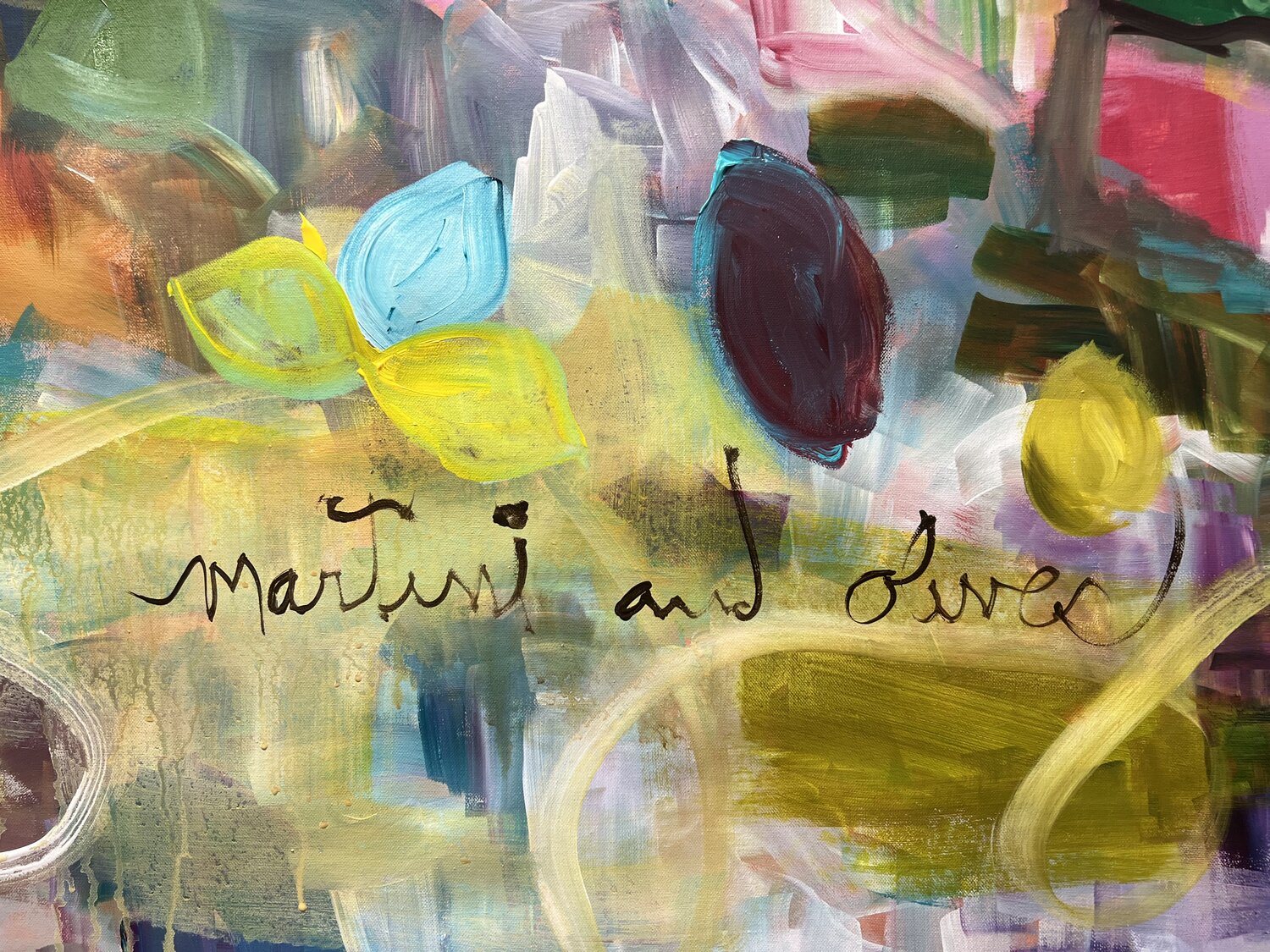 Martini and Olives by Marie Manon Corbeil (2022) : Painting Acrylic on ...