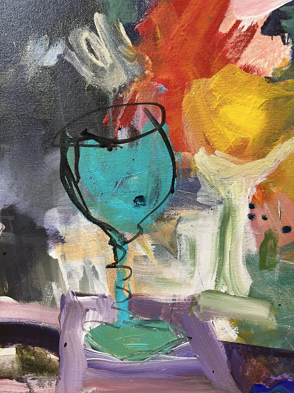 Pink Martini von Marie Manon Corbeil (2022): Malerei Acryl, Kohle auf ...