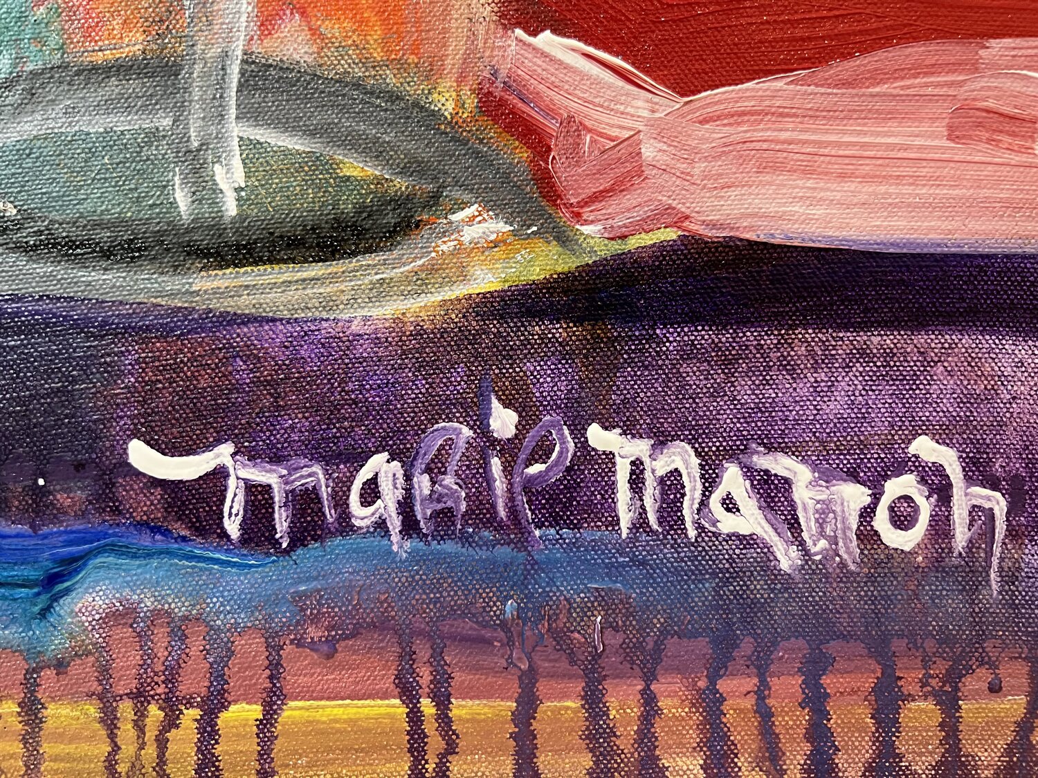 Pink Martini von Marie Manon Corbeil (2022): Malerei Acryl, Kohle auf ...