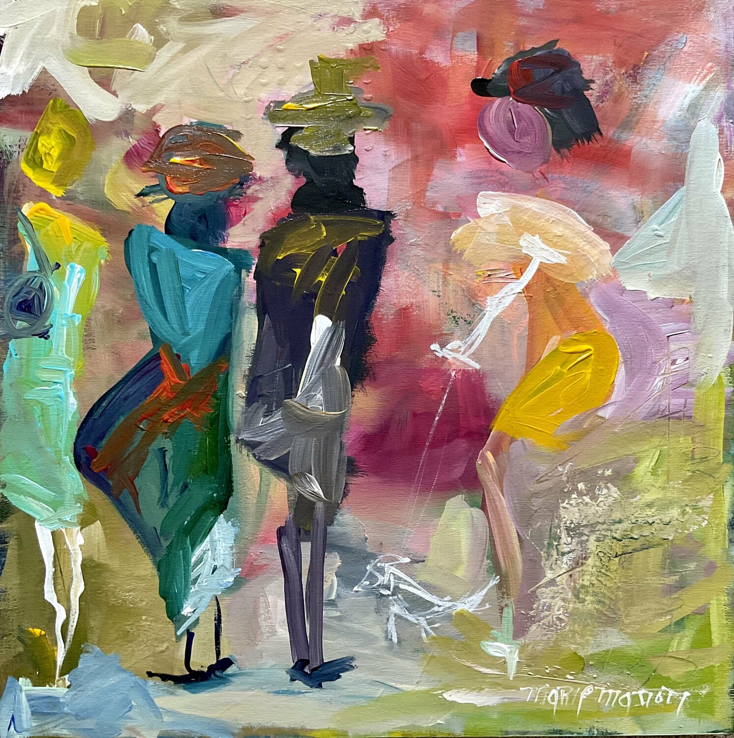 Martini with friends by Marie Manon Corbeil (2021) : Painting Acrylic ...