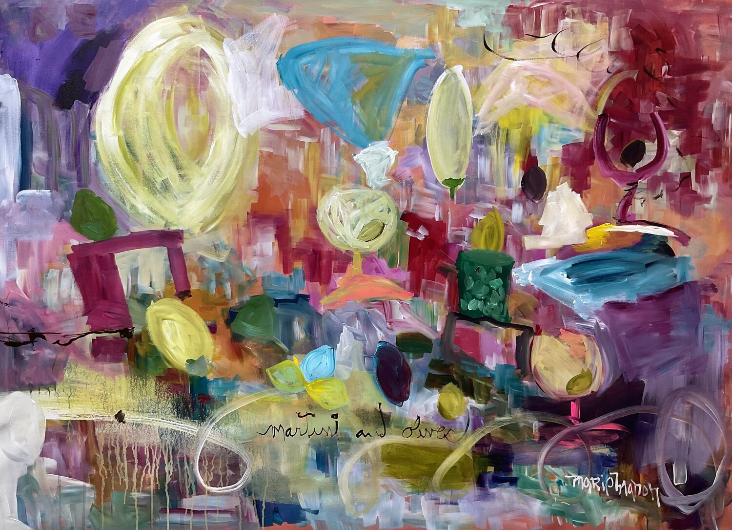 Martini and Olives by Marie Manon Corbeil (2022) : Painting Acrylic on ...