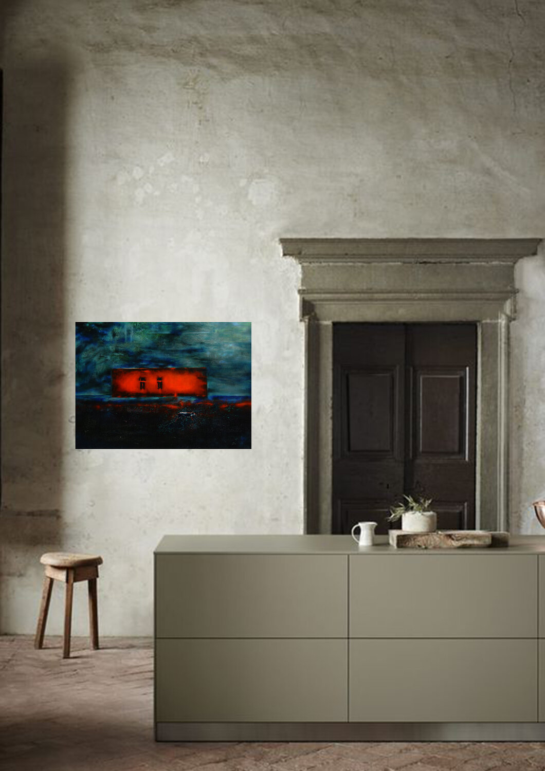 Red House by Maria Drozdova (2022) : Painting Oil, Lacquer on Canvas ...