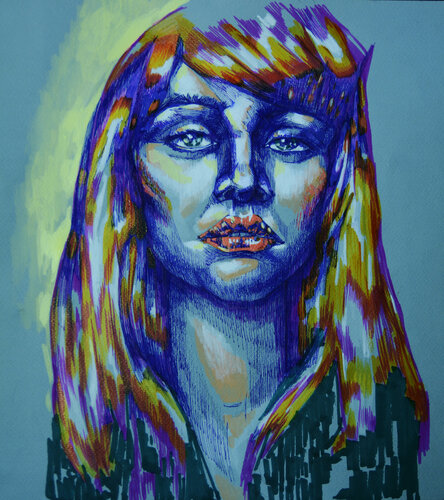 The albino snake by Maria Drozdova (2019) : Painting Oil, Lacquer on ...