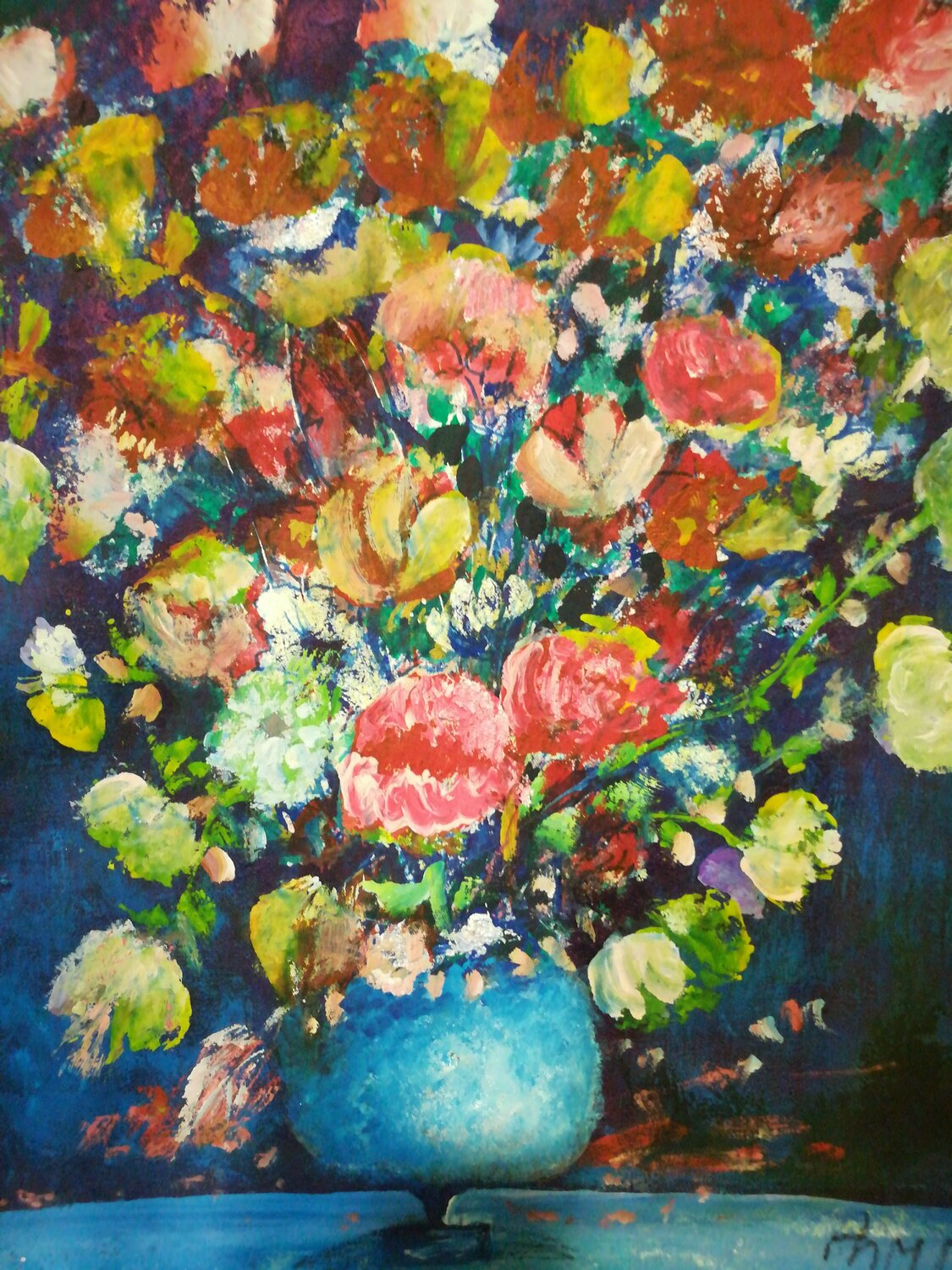 Flower vase by Ahmad ALMASRI (2019) : Painting Acrylic, Oil on Canvas - SINGULART