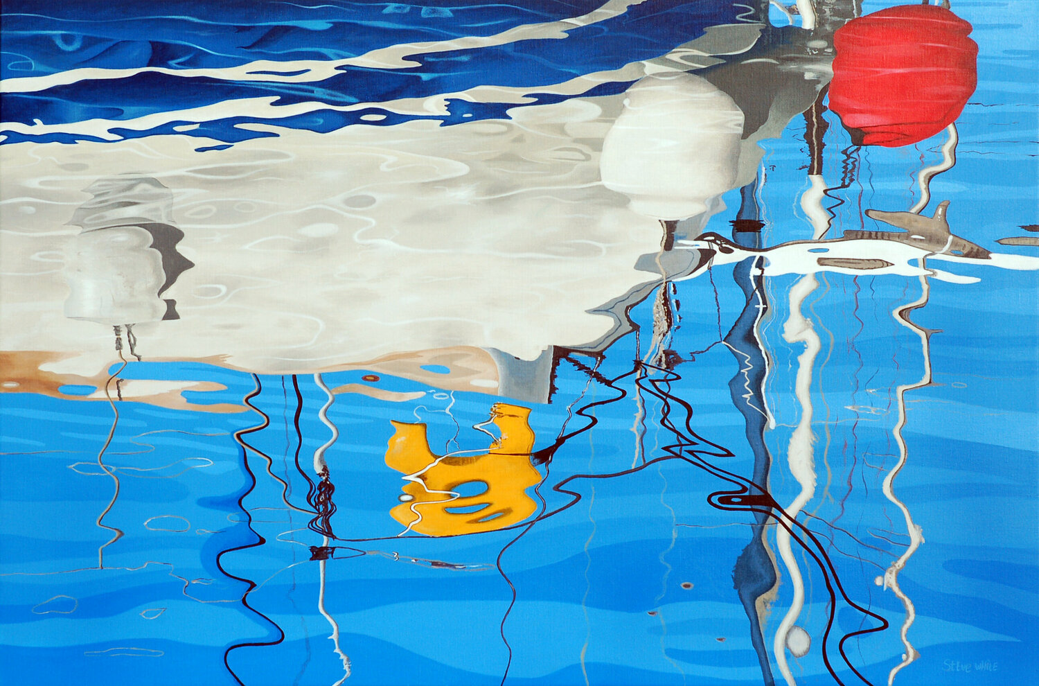 Red Fender by Steve White (2021) : Painting Acrylic on Linen - Singulart