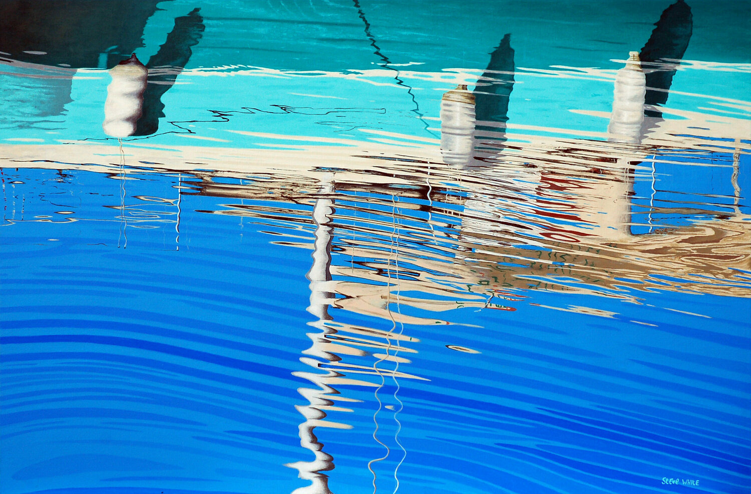 Turquoise Yacht by Steve White (2021) : Painting Acrylic on Linen ...