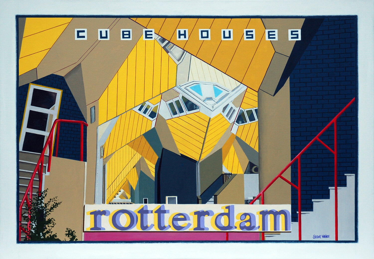 Cube Houses, Rotterdam by Steve White (2022) : Painting Acrylic on ...