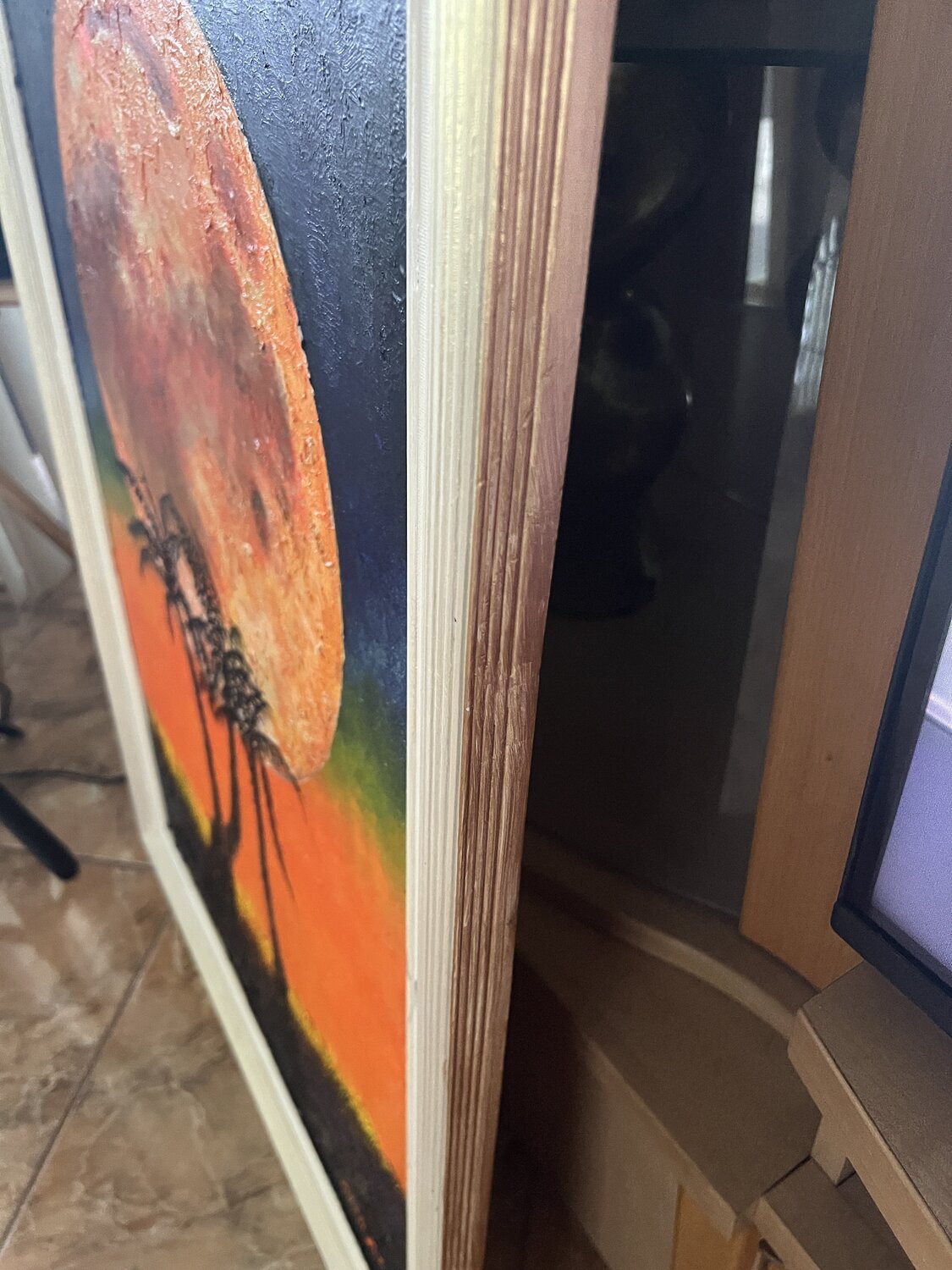 Tropical Orange Moon by Andy Hollimon (2023) : Painting Acrylic on ...