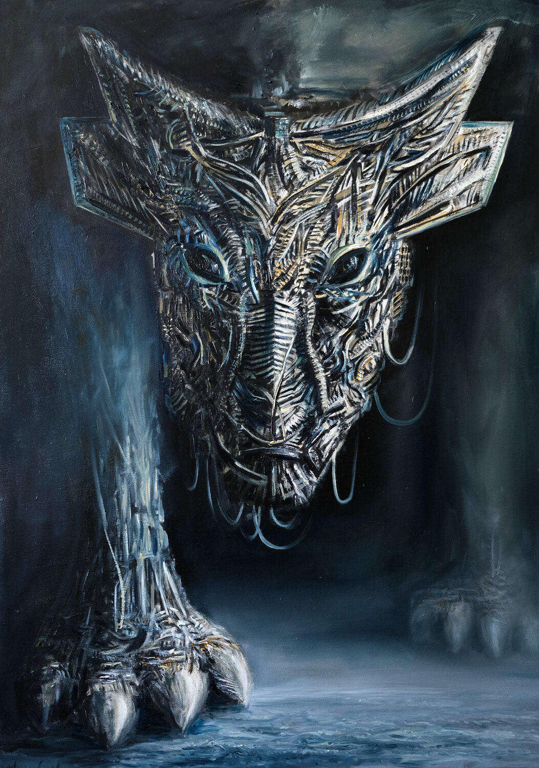 Mecha Beast – Machine Surrealism by Maciej Cieśla (2025) : Painting Oil ...