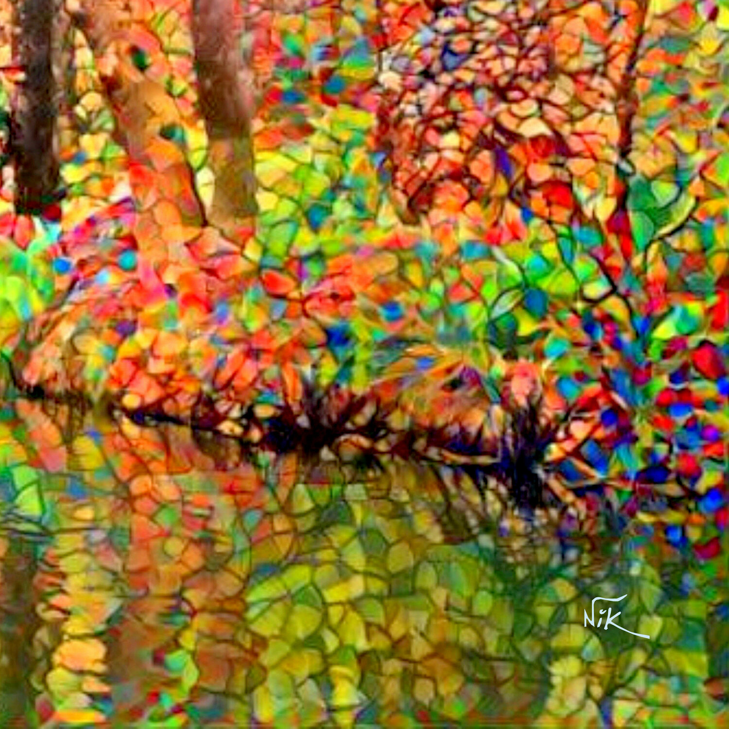 RIVER IN THE FOREST 2 by Nik Tod (2022) : Painting Acrylic, Screen ...