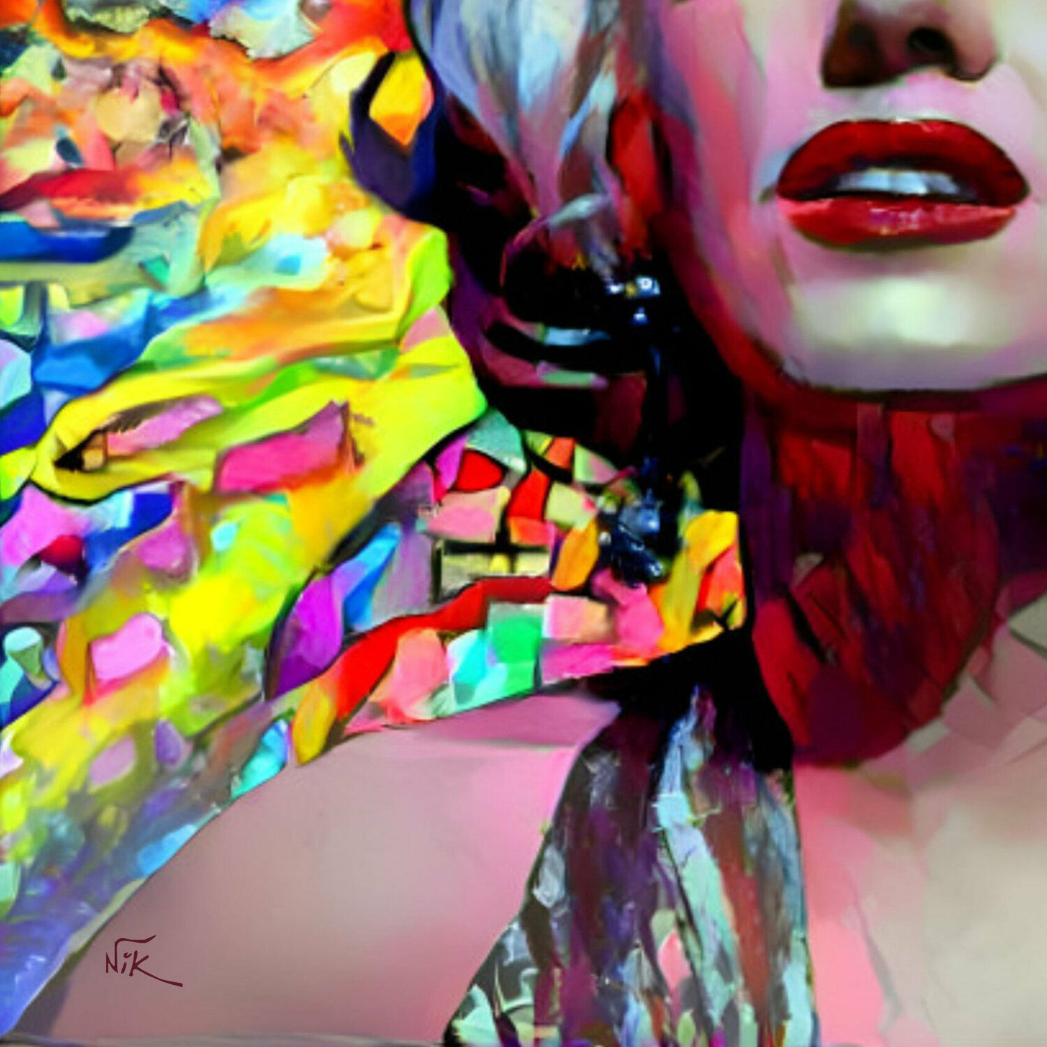 COLORFUL MARILYN MONROE by Nik Tod (2022) : Painting Acrylic, Screen ...