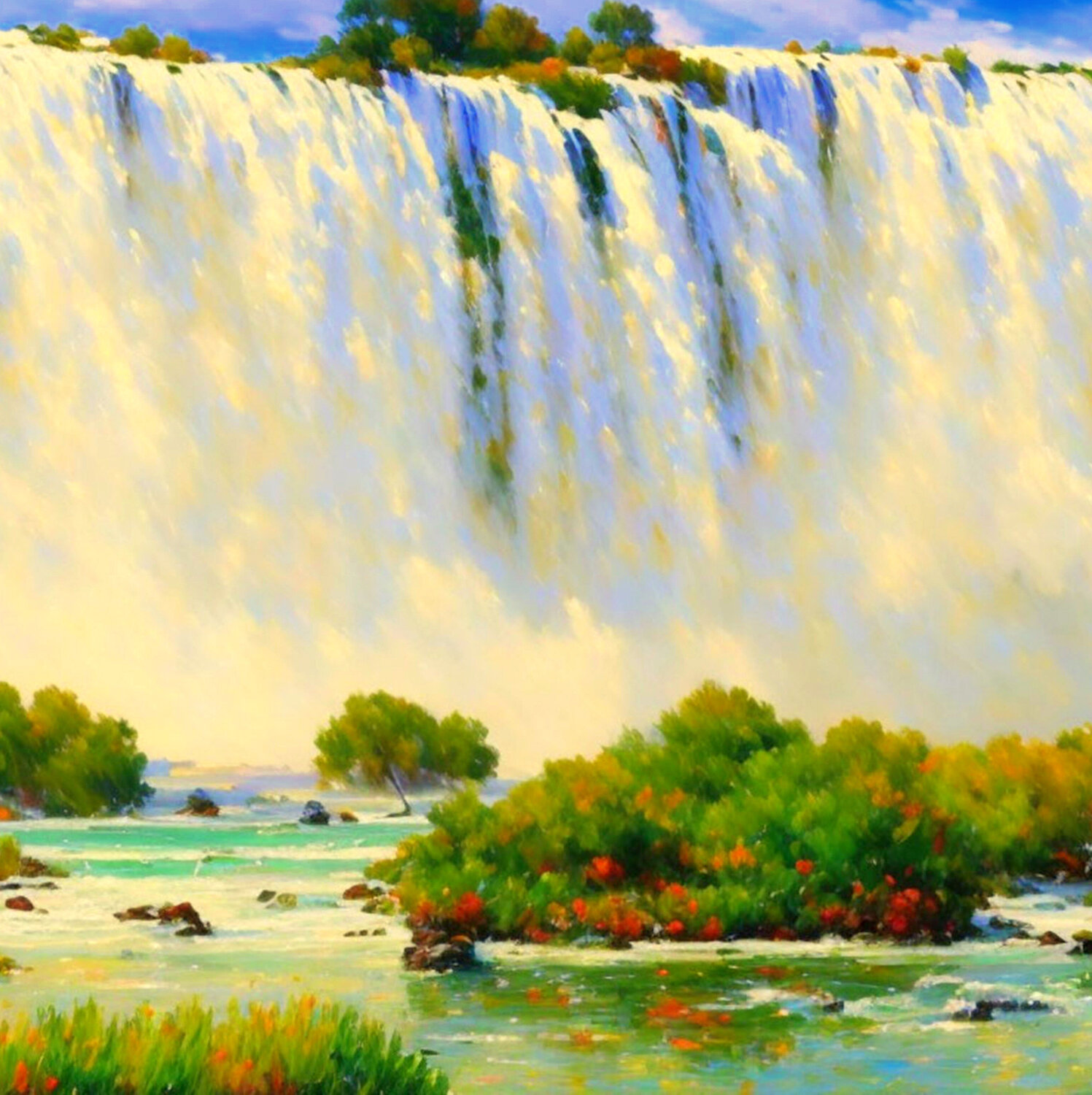 IGUAZU FALLS 2 by Nik Tod (2023) : Painting Acrylic, Screen Printing on ...