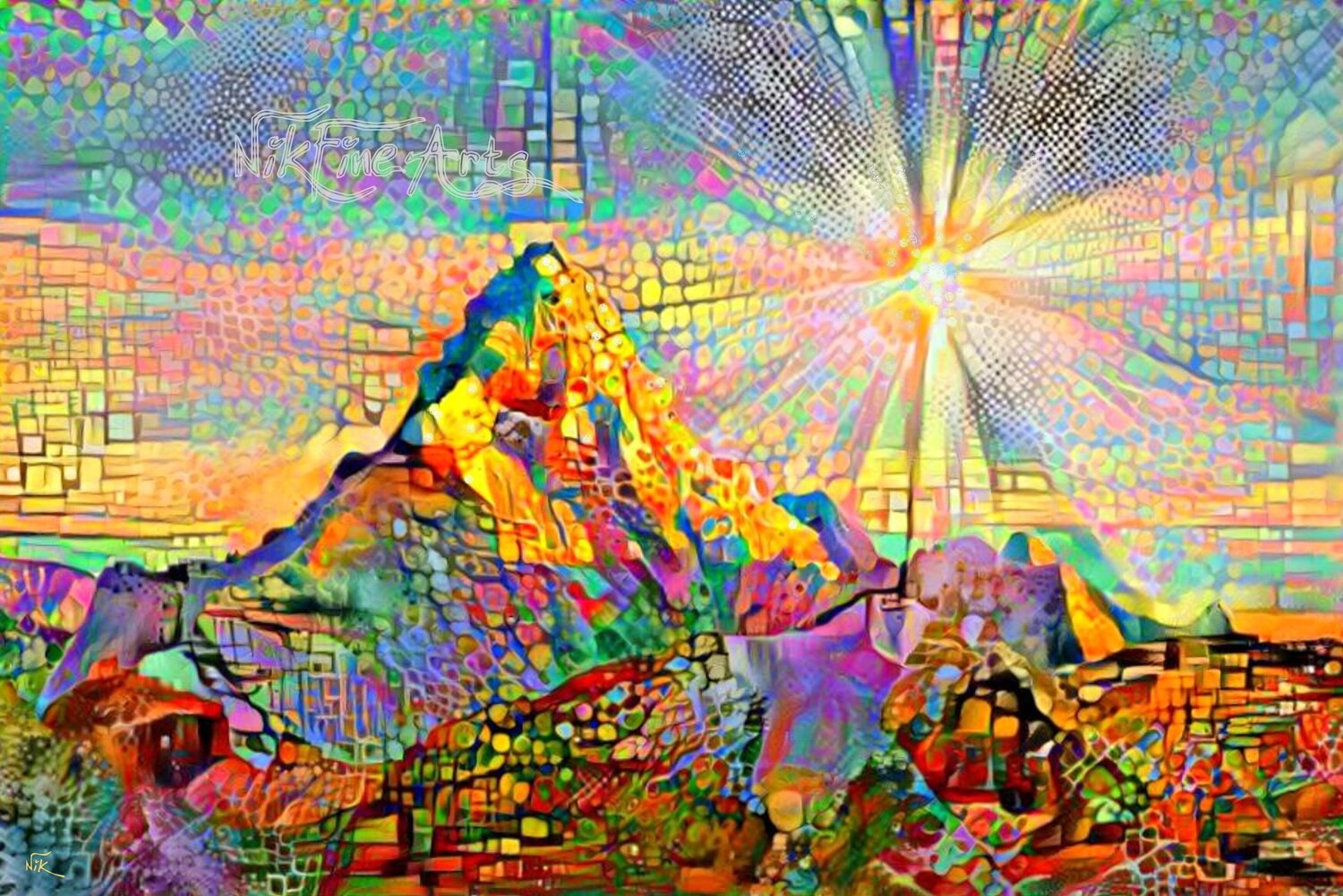 MOUNT EVEREST by Nik Tod (2021) : Painting Acrylic, Screen Printing on ...