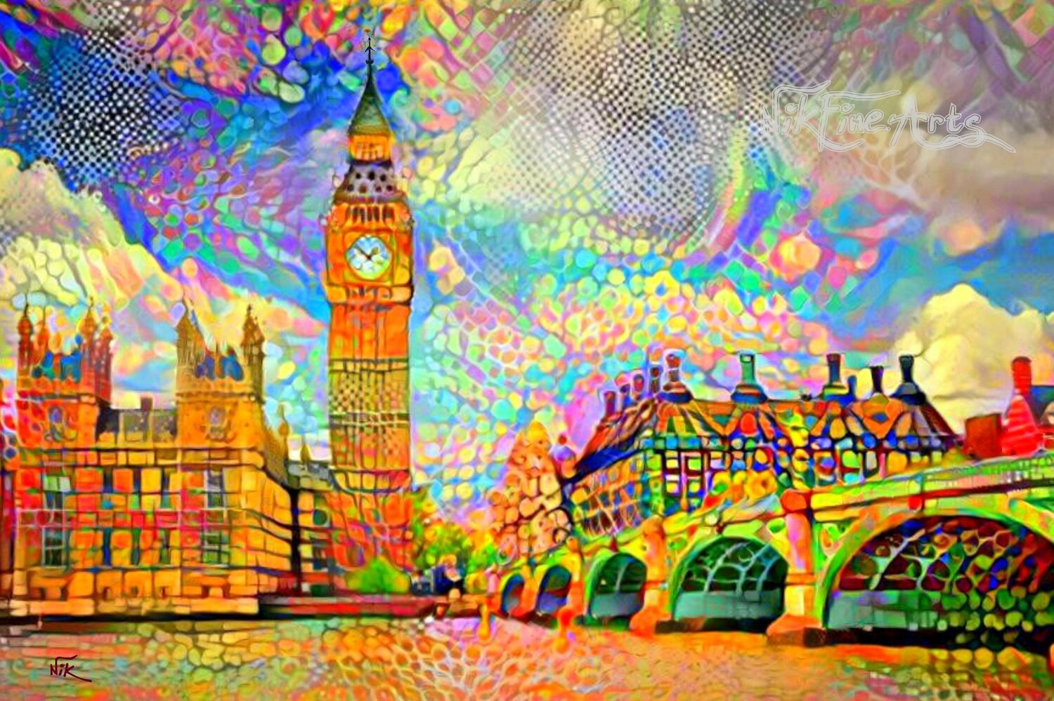 LONDON WESTMINSTER by Nik Tod (2021) : Painting Acrylic, Screen ...