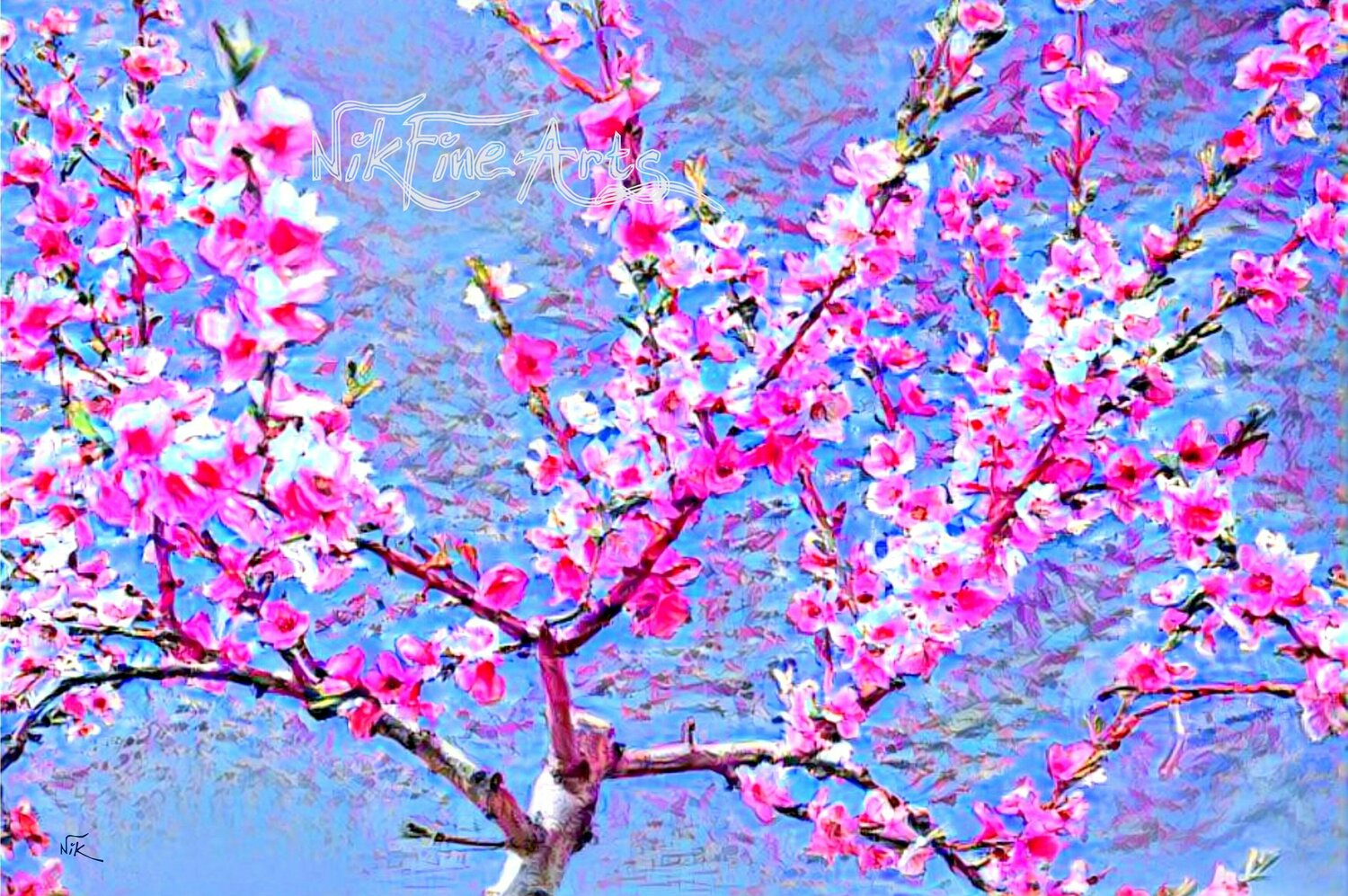 JAPANESE CHERRY BLOSSOM TREE by Nik Tod (2021) : Painting Acrylic ...