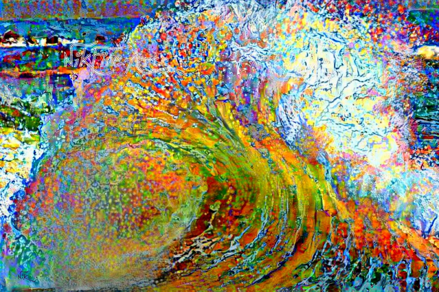 COLORFUL WAVE 3 by Nik Tod (2021) : Painting Acrylic, Screen Printing ...