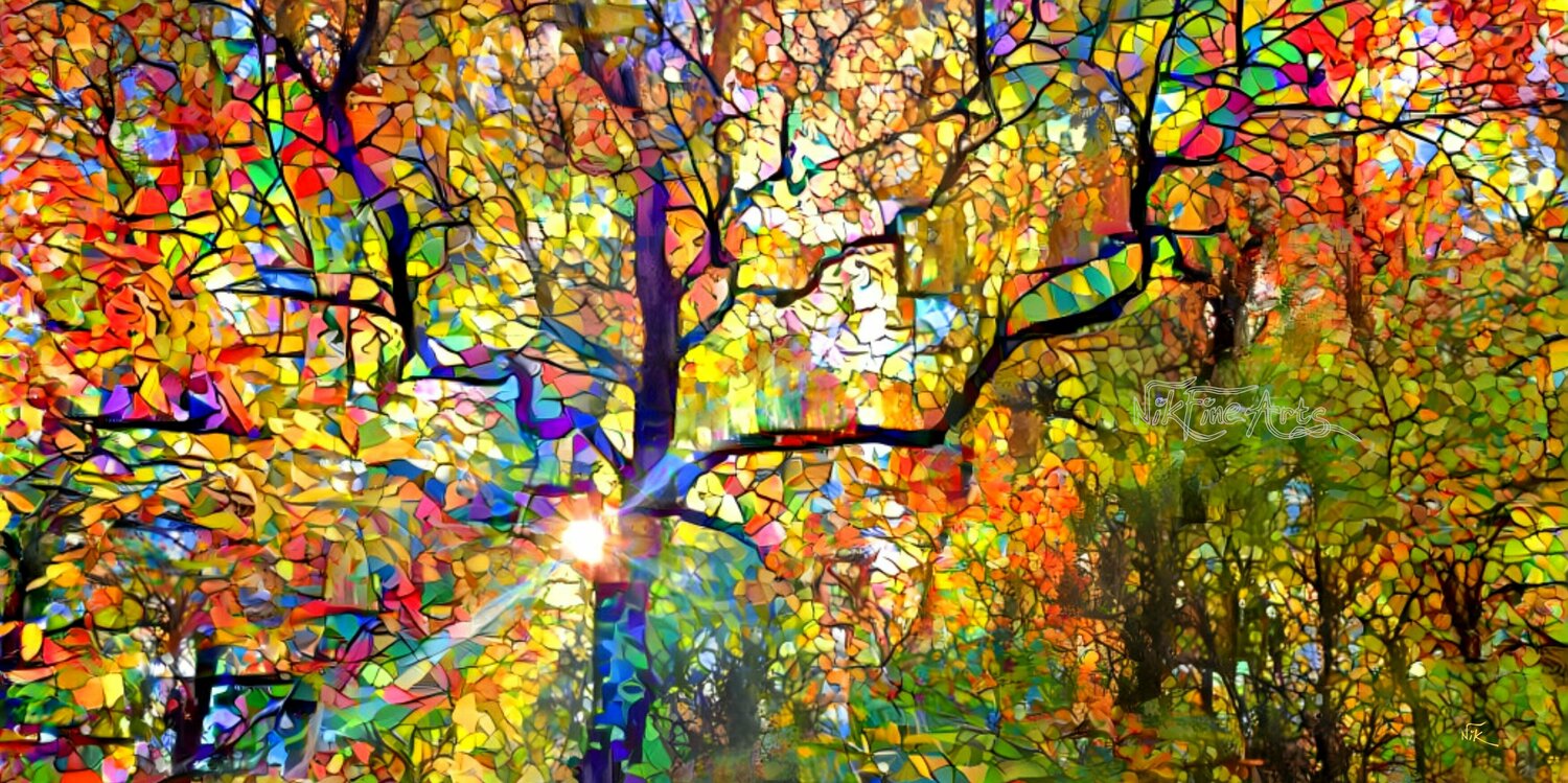 MODERN COLORFUL TREE 2 by Nik Tod (2021) : Painting Acrylic, Screen ...