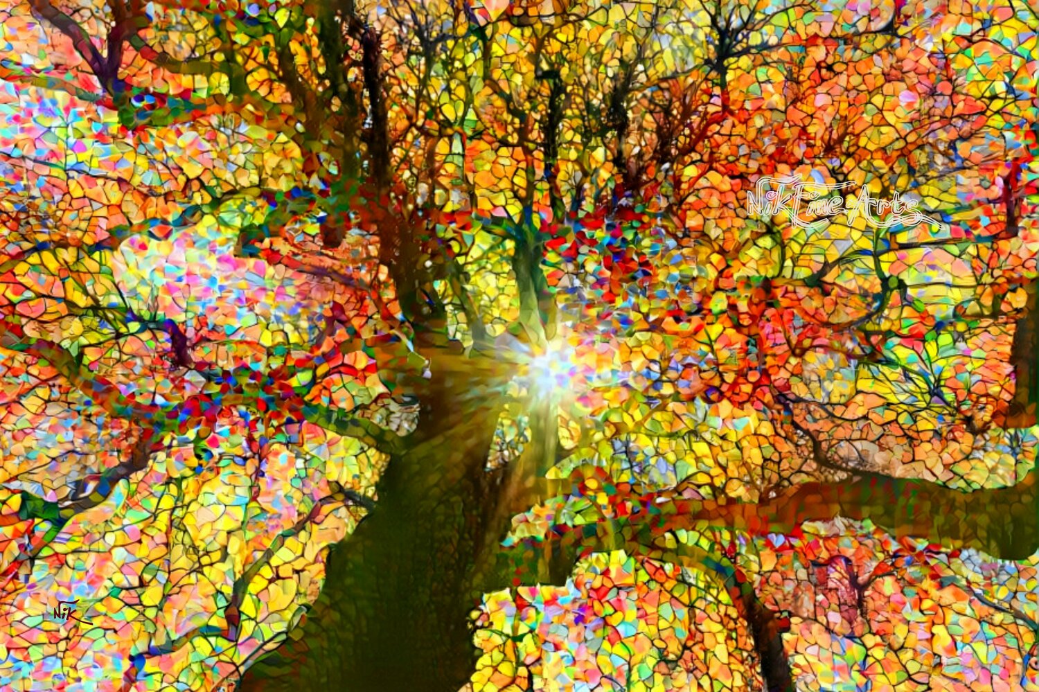 MODERN COLORFUL TREE 5 by Nik Tod (2022) : Painting Acrylic, Screen ...