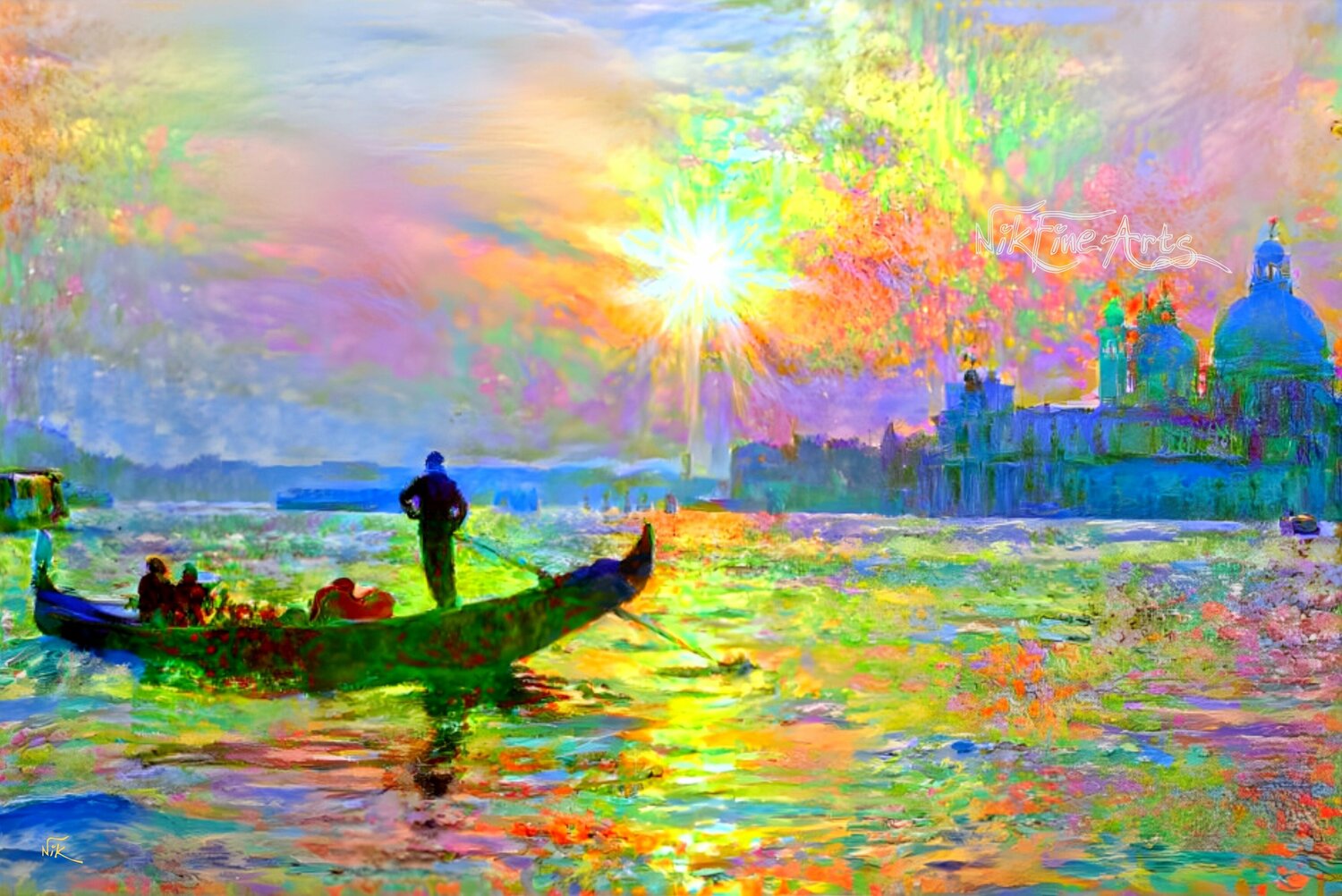 SUNRISE IN VENICE by Nik Tod (2022) : Painting Acrylic, Screen Printing ...