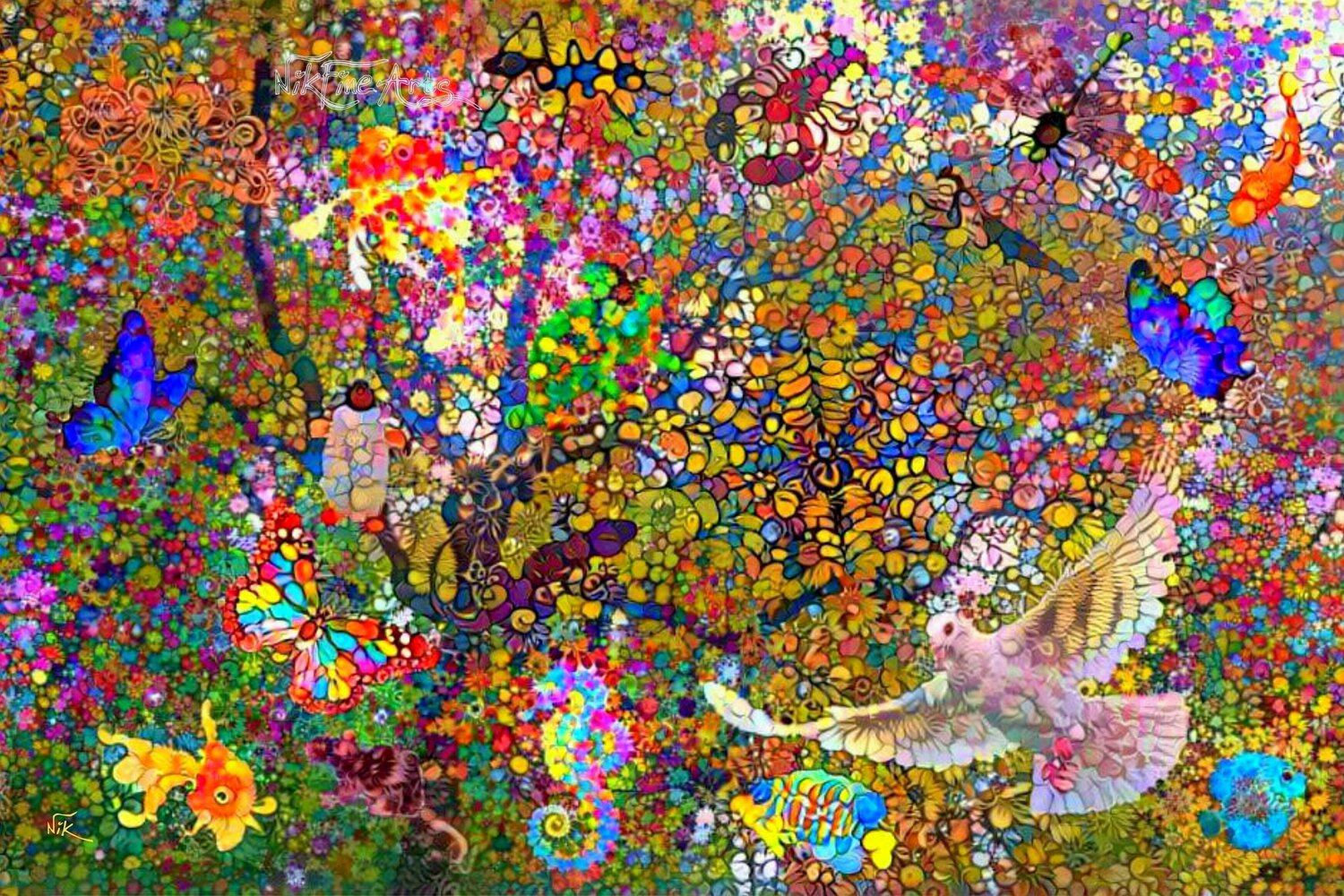 BEAUTIFUL WORLD by Nik Tod (2022) : Painting Acrylic, Screen Printing ...