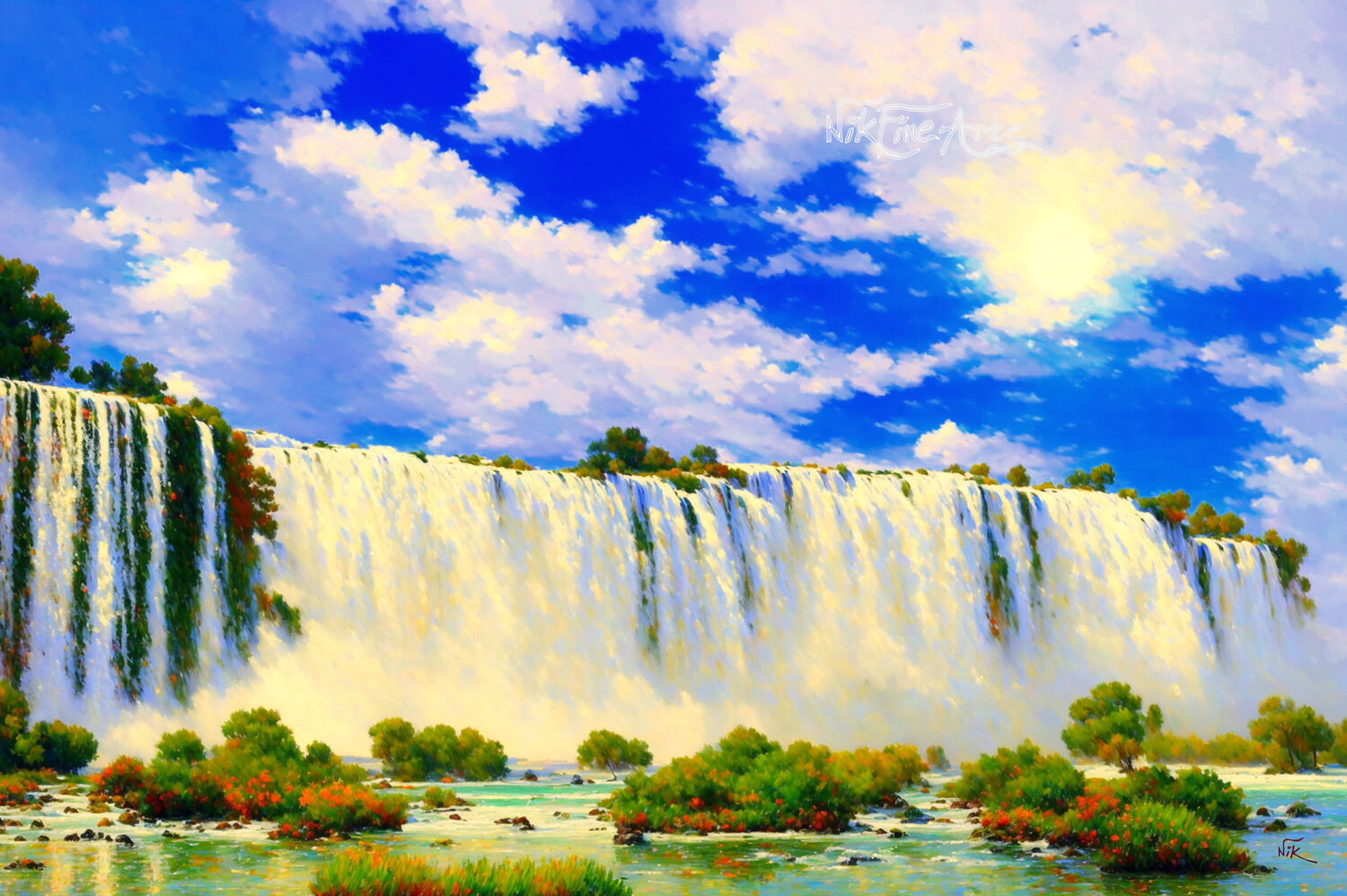 IGUAZU FALLS 2 by Nik Tod (2023) : Painting Acrylic, Screen Printing on ...
