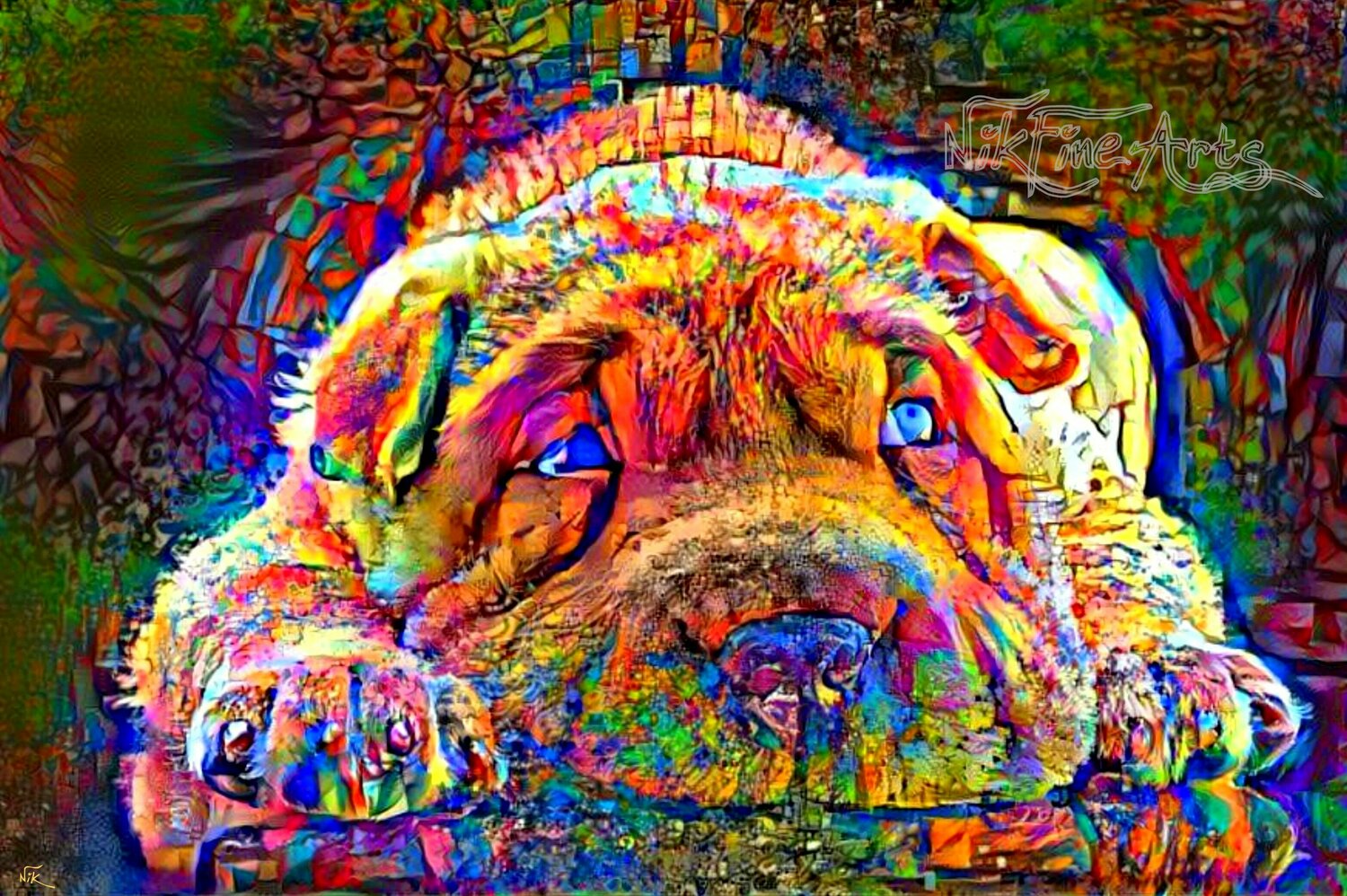 PUPPY - SHAR PEI by Nik Tod (2020) : Painting Acrylic, Screen Printing ...