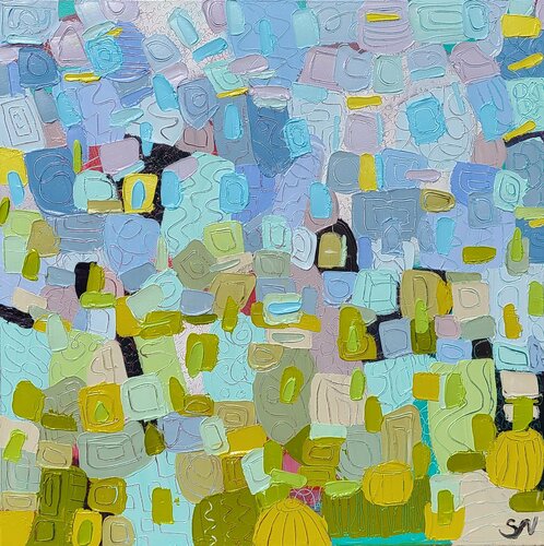 Naturally abstract yellow by Stacy N (2020) : Painting Oil on Canvas ...