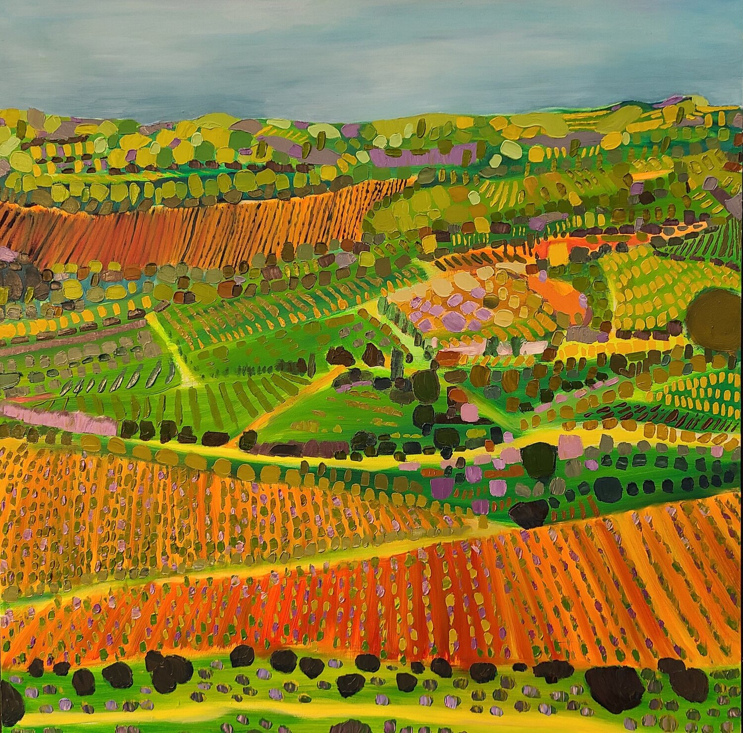 The Vineyards von Stacy N (2024): Malerei Öl auf Leinwand - Singulart