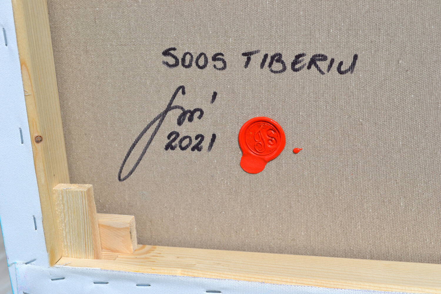 Burning Inside - Large Colorful Vivid Abstract Painting de Tiberiu Soos ...