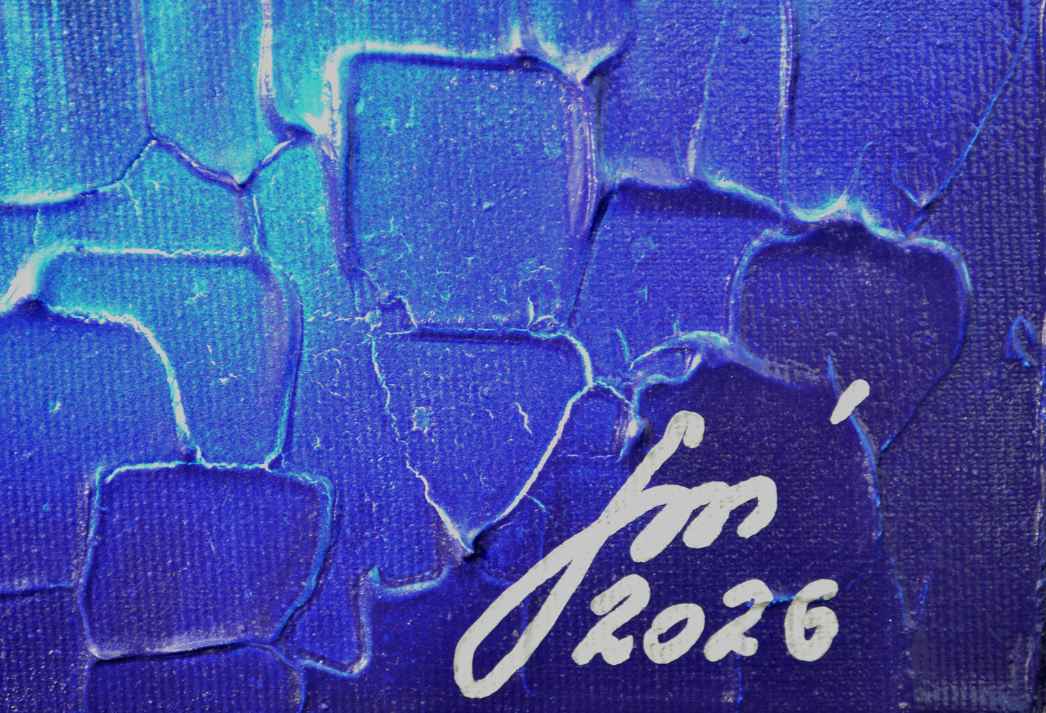 Relief Blue 30 by Tiberiu Soos (2025) : Painting Acrylic on Canvas ...