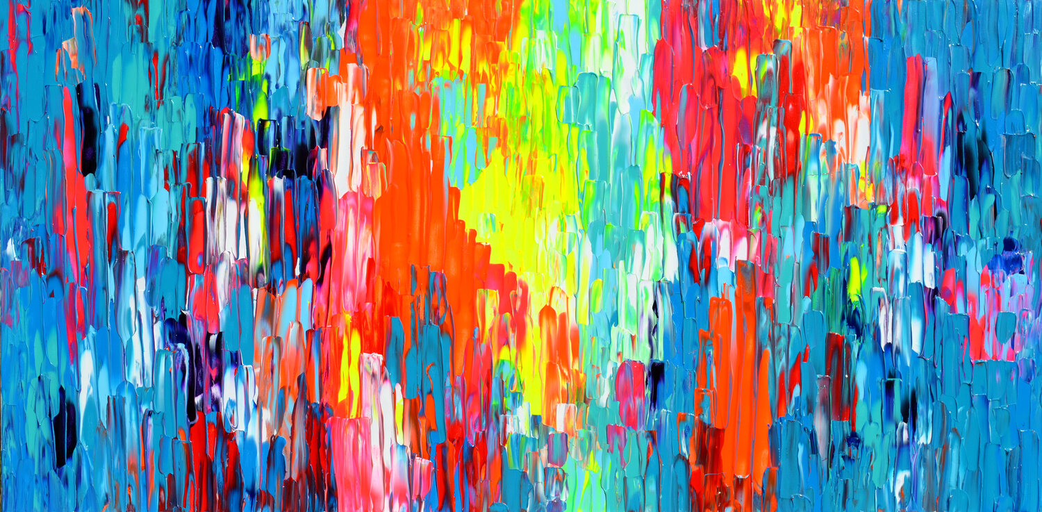 Happy Gypsy Dance 26 - Colorful Large Abstract Painting by Tiberiu Soos ...