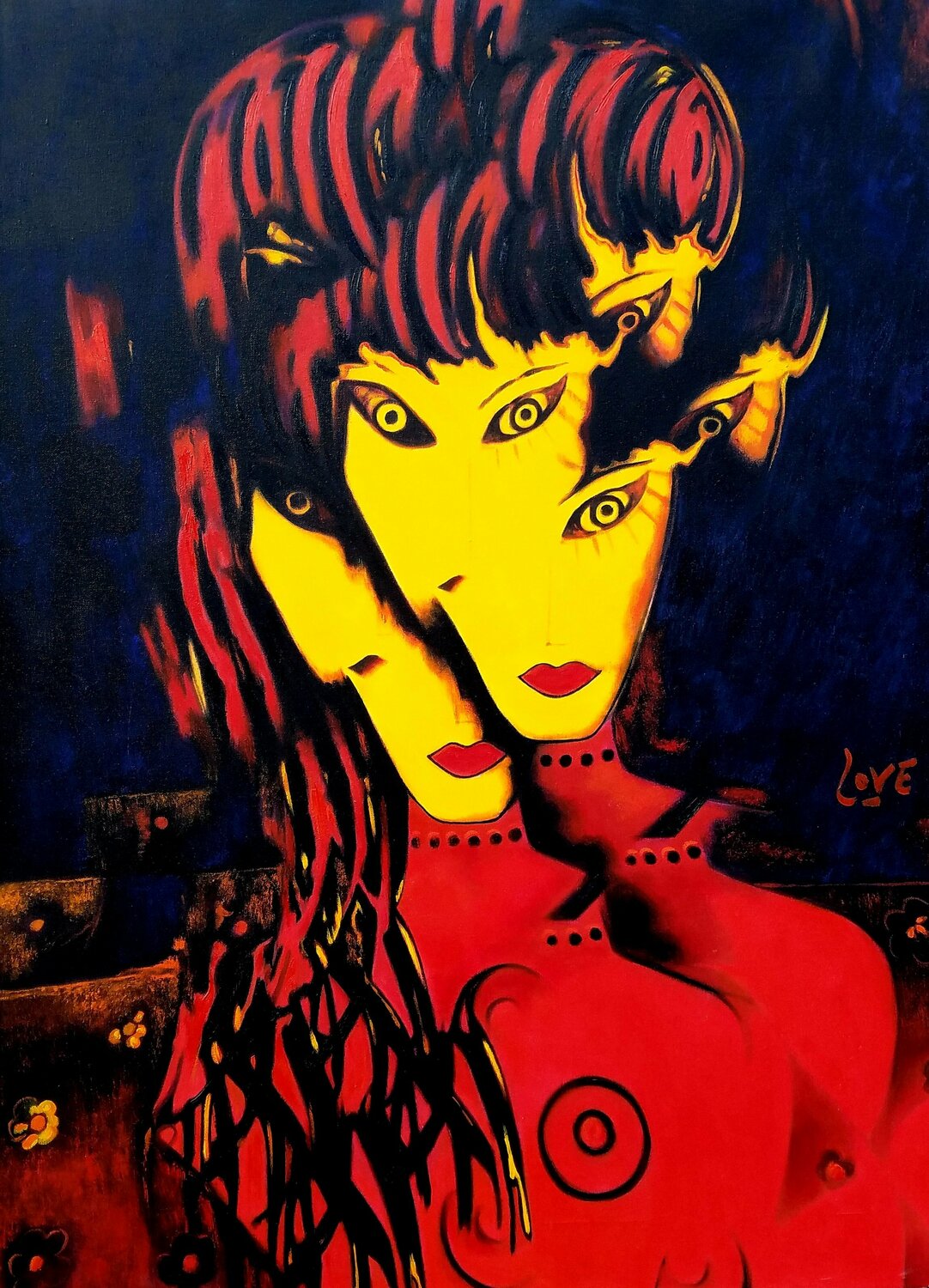 Red Yellow Multidimensional von Justin Love (2016): Malerei Öl auf ...