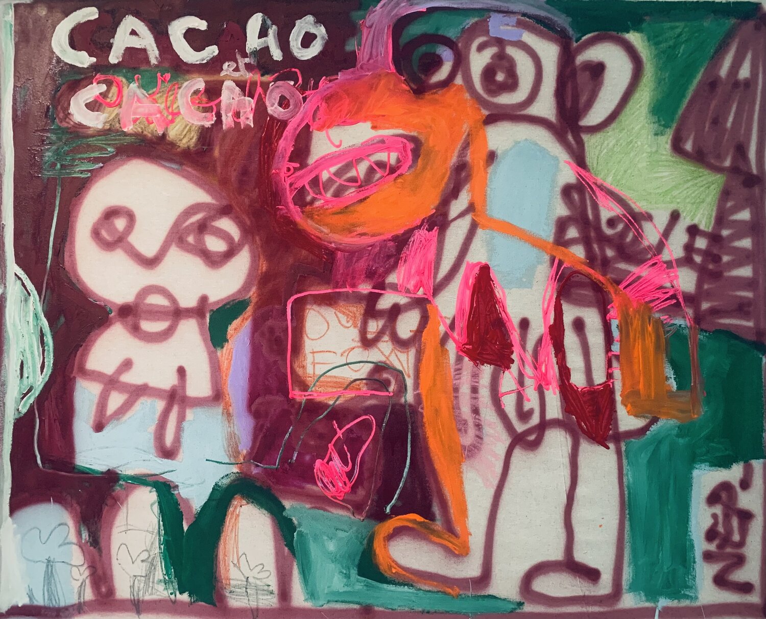 Cacao et bongo by NEP (2024) : Painting Acrylic, Gouache on Linen - Singulart