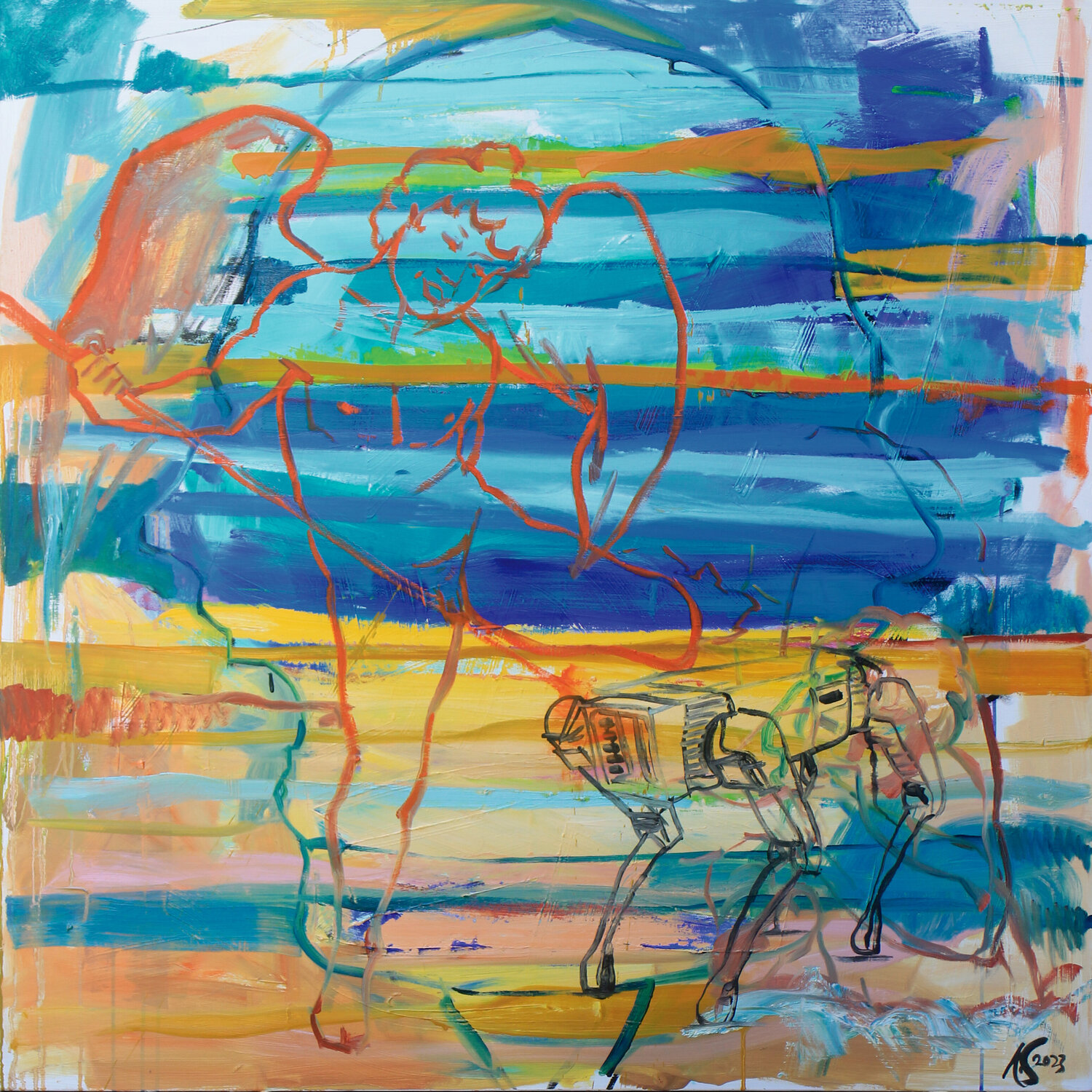 The Battle by Kos Cos (2022) : Painting Oil on Canvas - Singulart