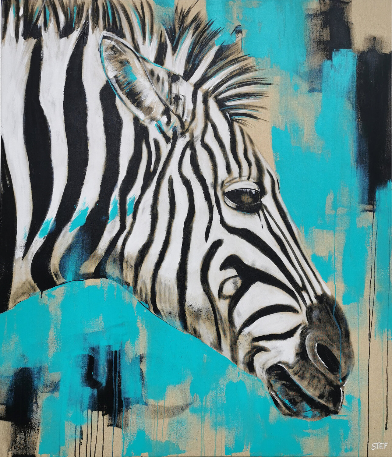Zebra Painting On Canvas