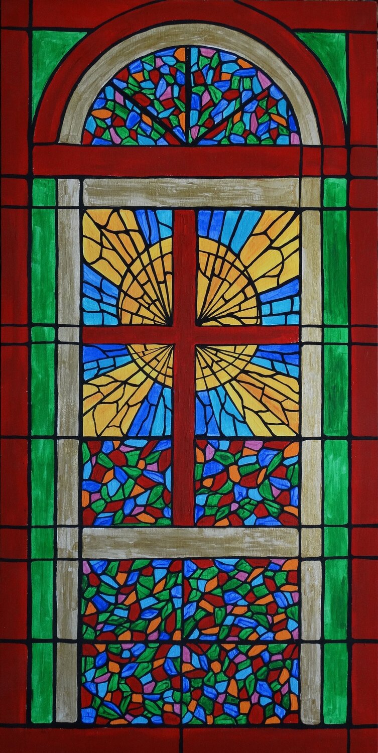 The church window by Rachel Olynuk (2023) : Painting Acrylic on Wood ...