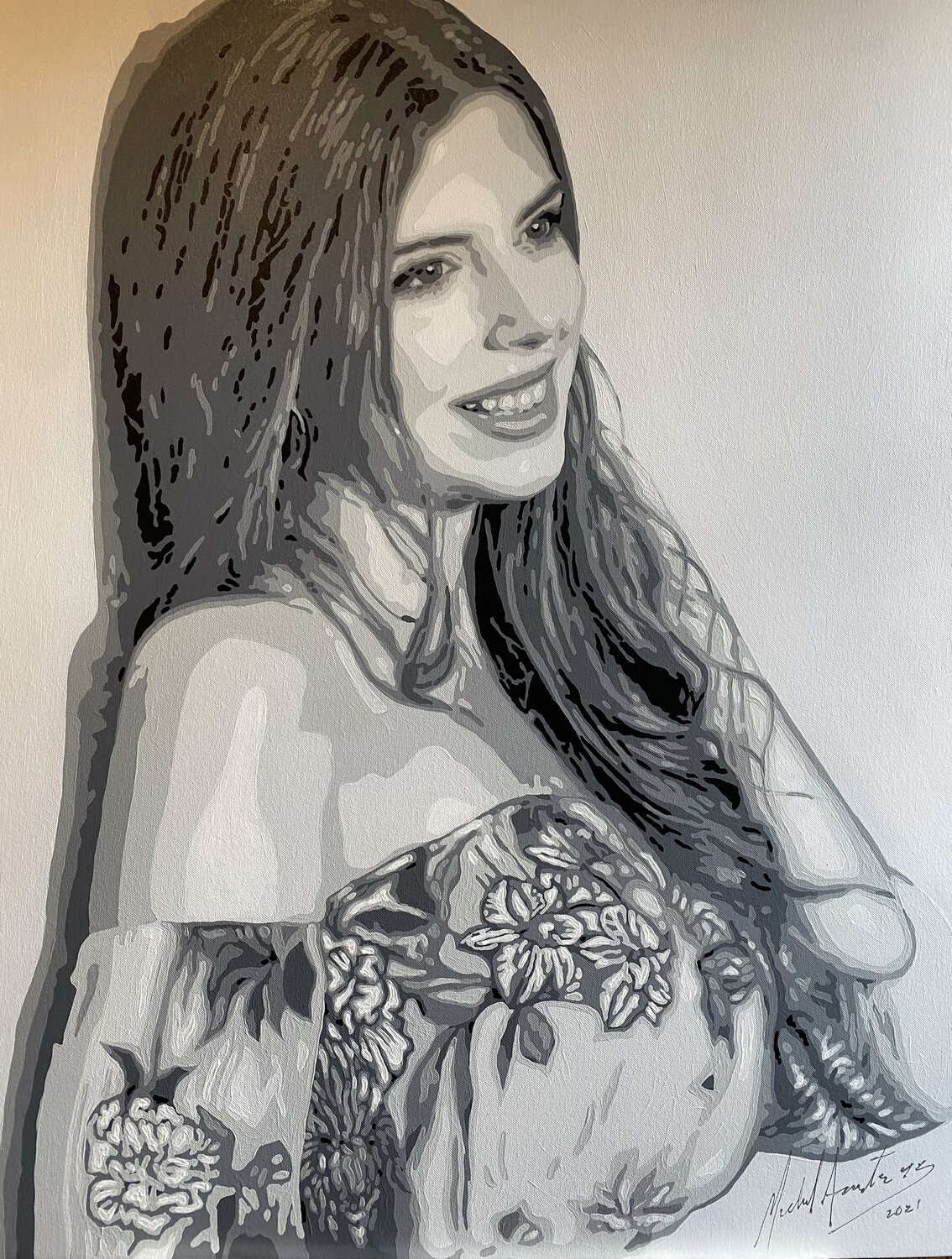 SANDRA LOZAA by Michel Acosta Perez (2021) : Painting Acrylic, Lacquer ...