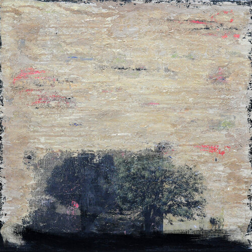 Double tree by Zou (2014) : Painting Acrylic, Collage on Canvas - Singulart