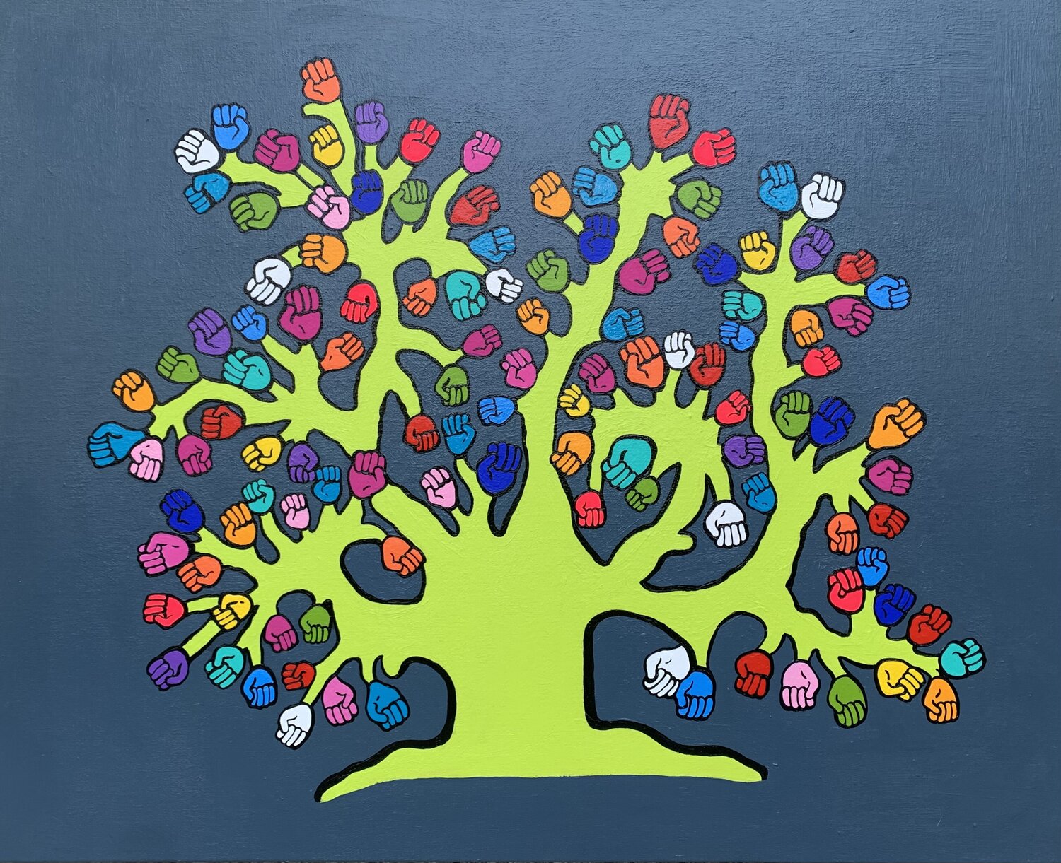 Arbre à poings von catherine Rens (2022): Malerei Acryl auf Leinwand ...